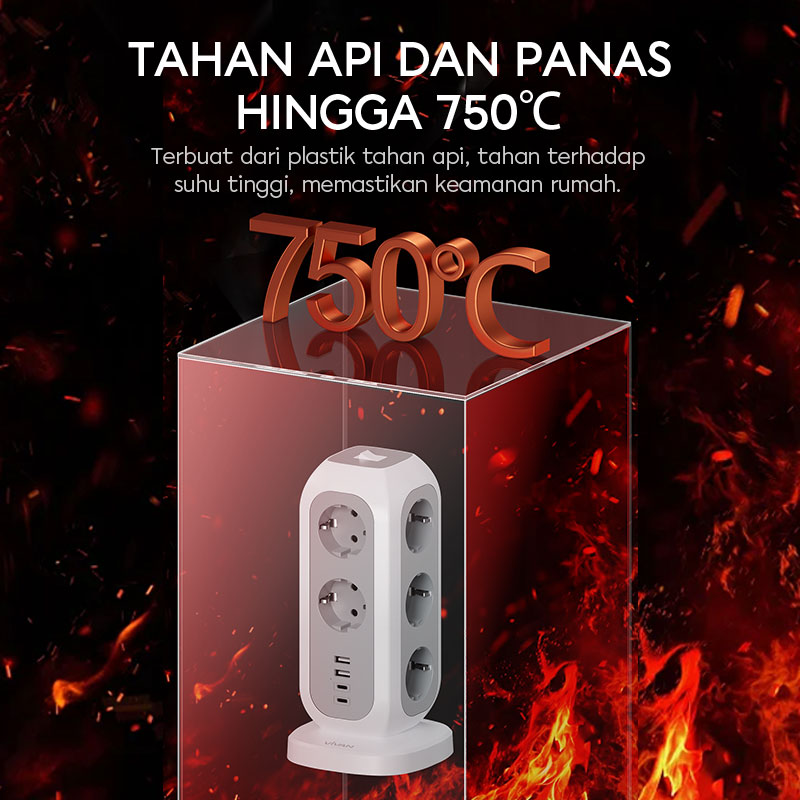 Jual [NEW] VIVAN Safety Socket 15-in-1 Tower Socket 22.5W Fast Charging ...