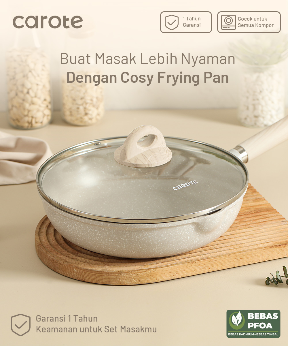 Jual CAROTE Panci Wajan Penggorengan Anti Lengket Dengan Tutup 20/24/26 ...