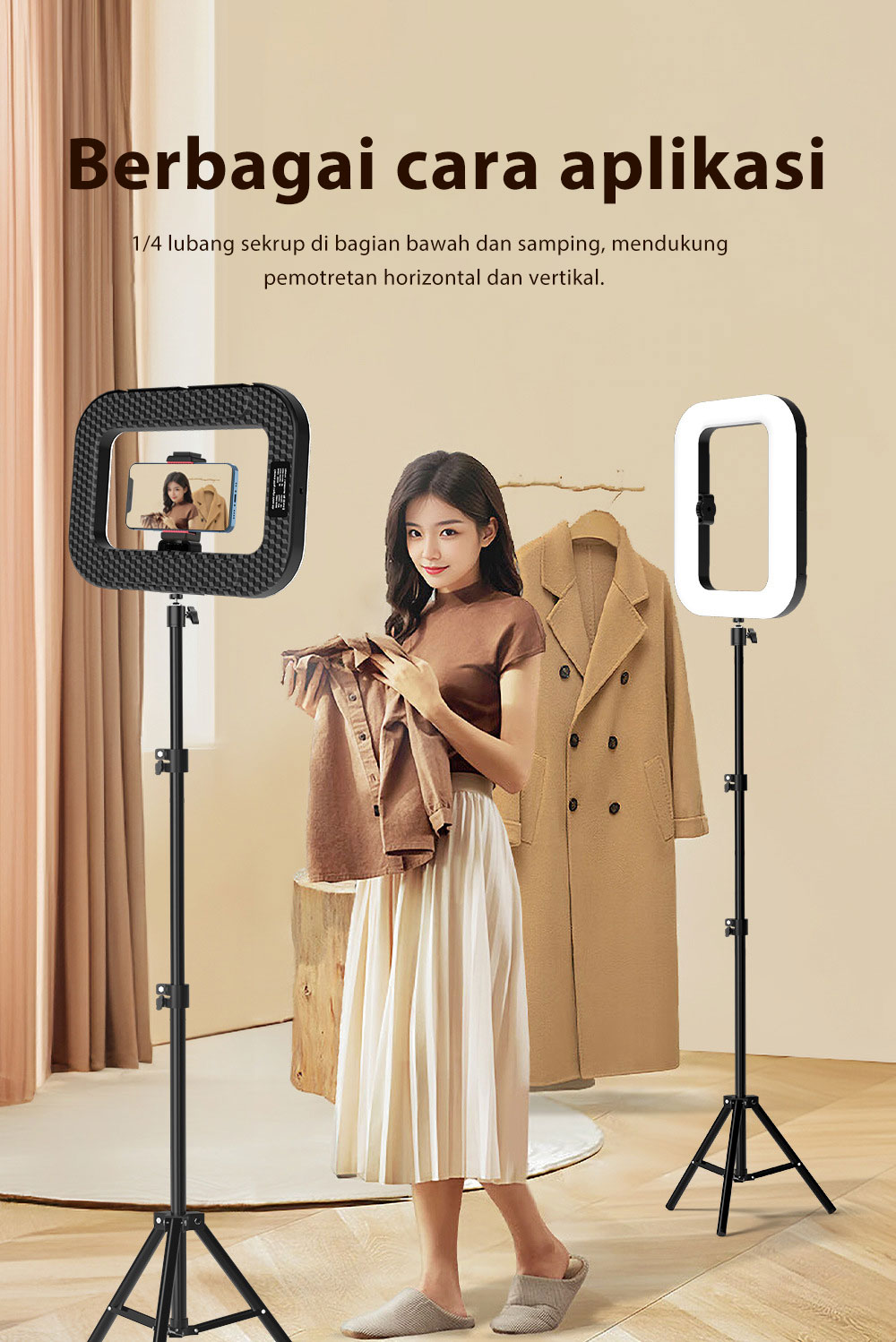 Jual KAIY Ringlight RGB lampu pengisi 2500K-8500K Video Light Fotografi langsung keindahan ...