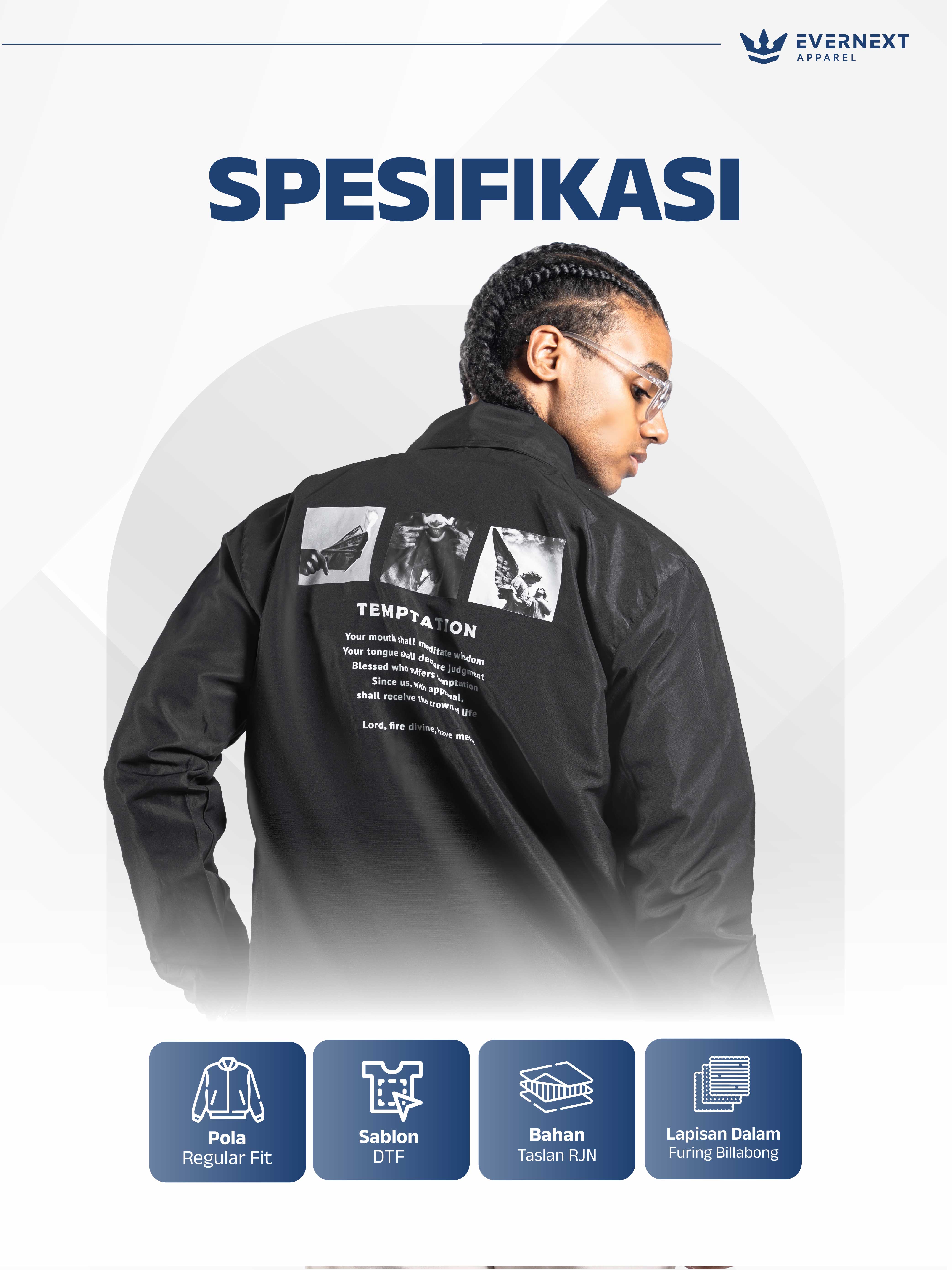 Jual Evernext - Jaket Coach Pria Water Resist Jaket Taslan Windbreaker ...