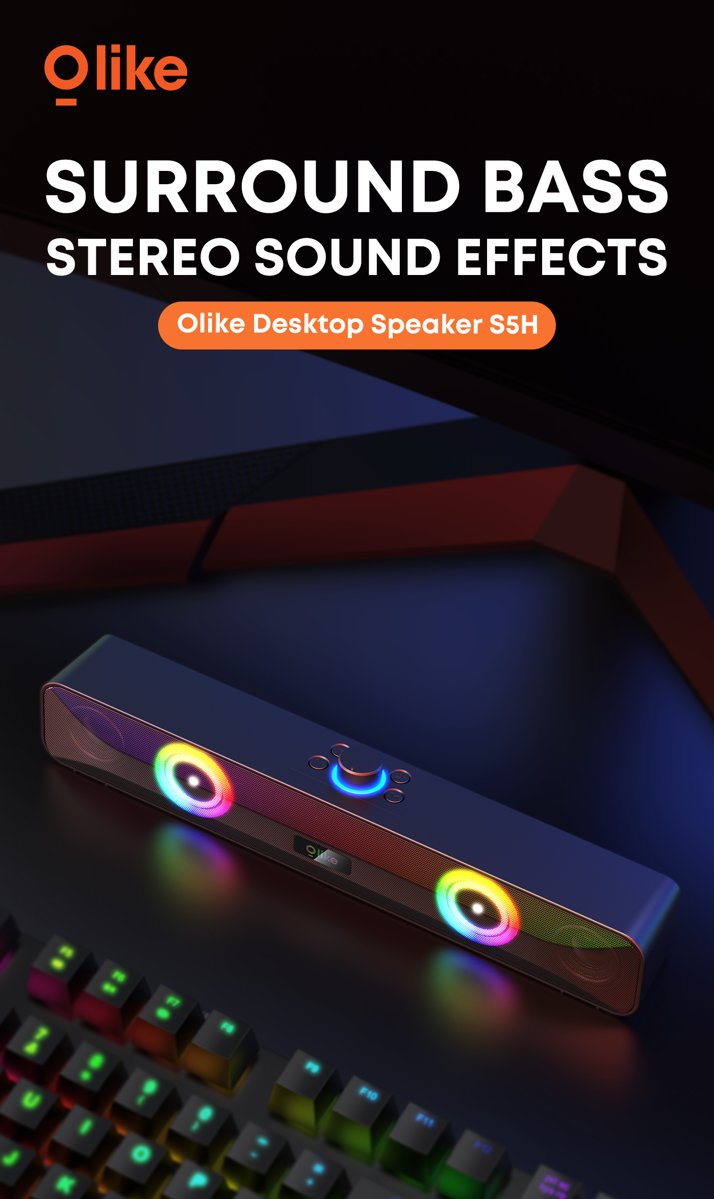 Jual [UPGRADED PRODUCT] OLIKE Speaker Soundbar S5H + Upgraded Type C ...