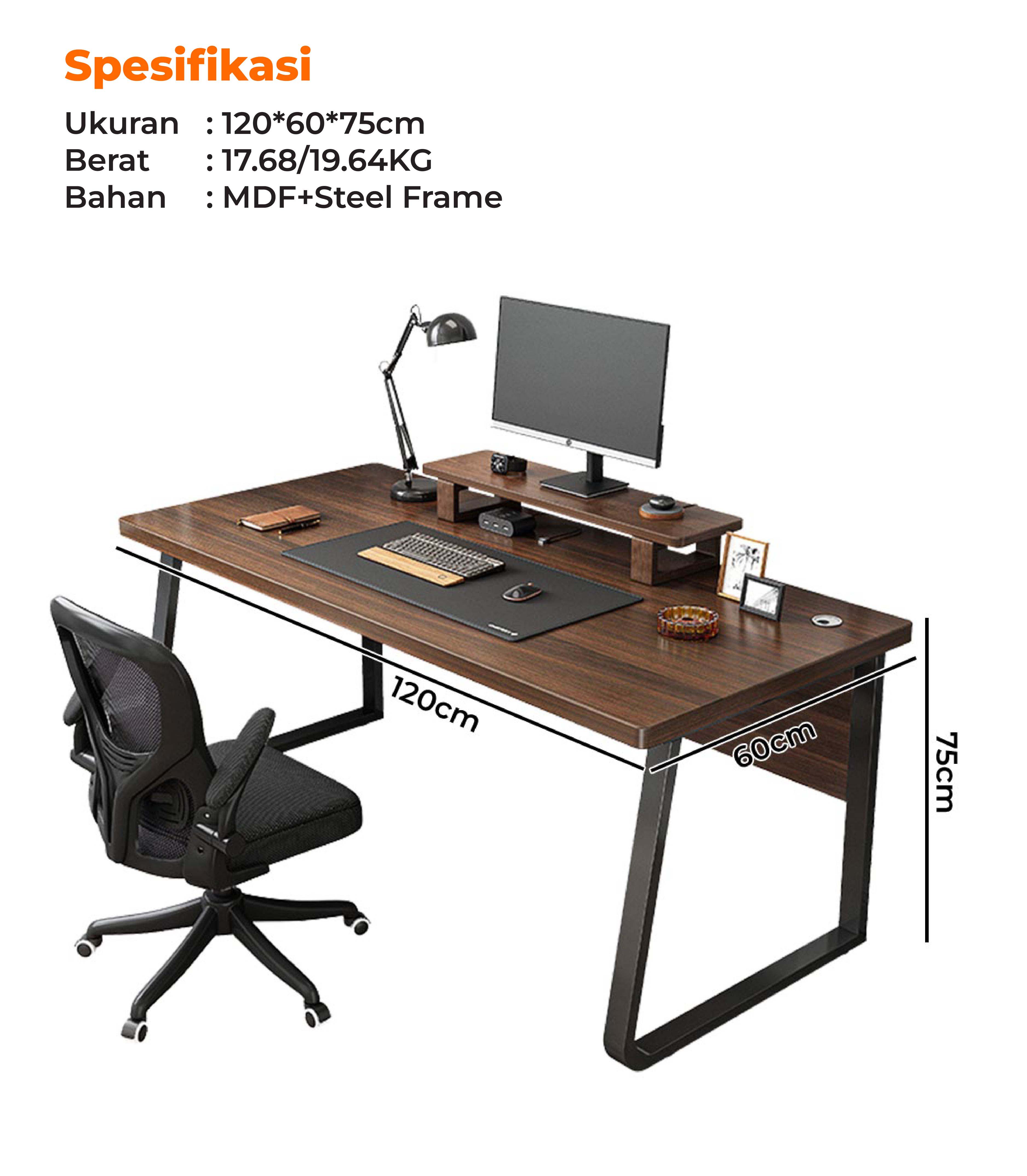 Jual Homedoki Meja Kerja/ Meja Kantor/ Meja Belajar/ Office Table/ Meja Kayu Minimalis | Shopee ...