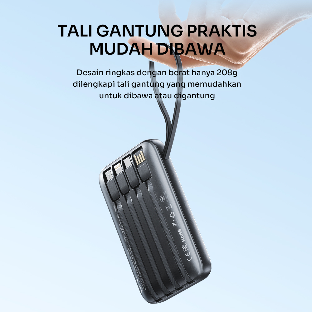 Jual ROBOT Powerbank Fast Charging 10000mAh PD 15W With Port and Cable ...