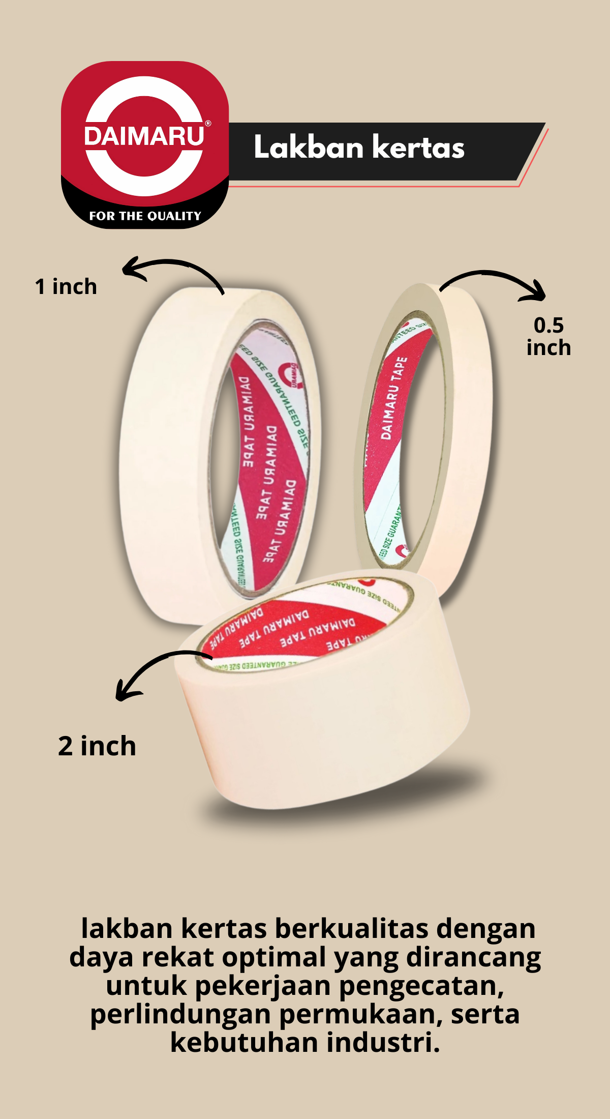 Jual Daimaru Masking Tape Lakban Kertas / Solasi 24mm x 21m / 1 Inch (8 ...