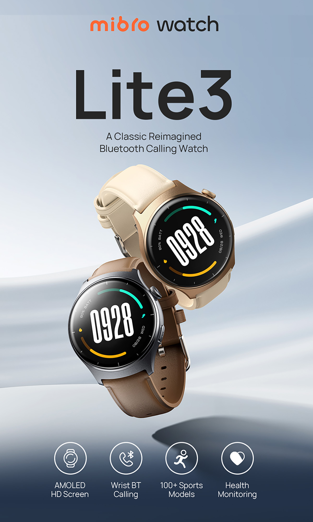 Jual Mibro Official Lite3 Amoled Smartwatch 1.3” Bluetooth call jam ...