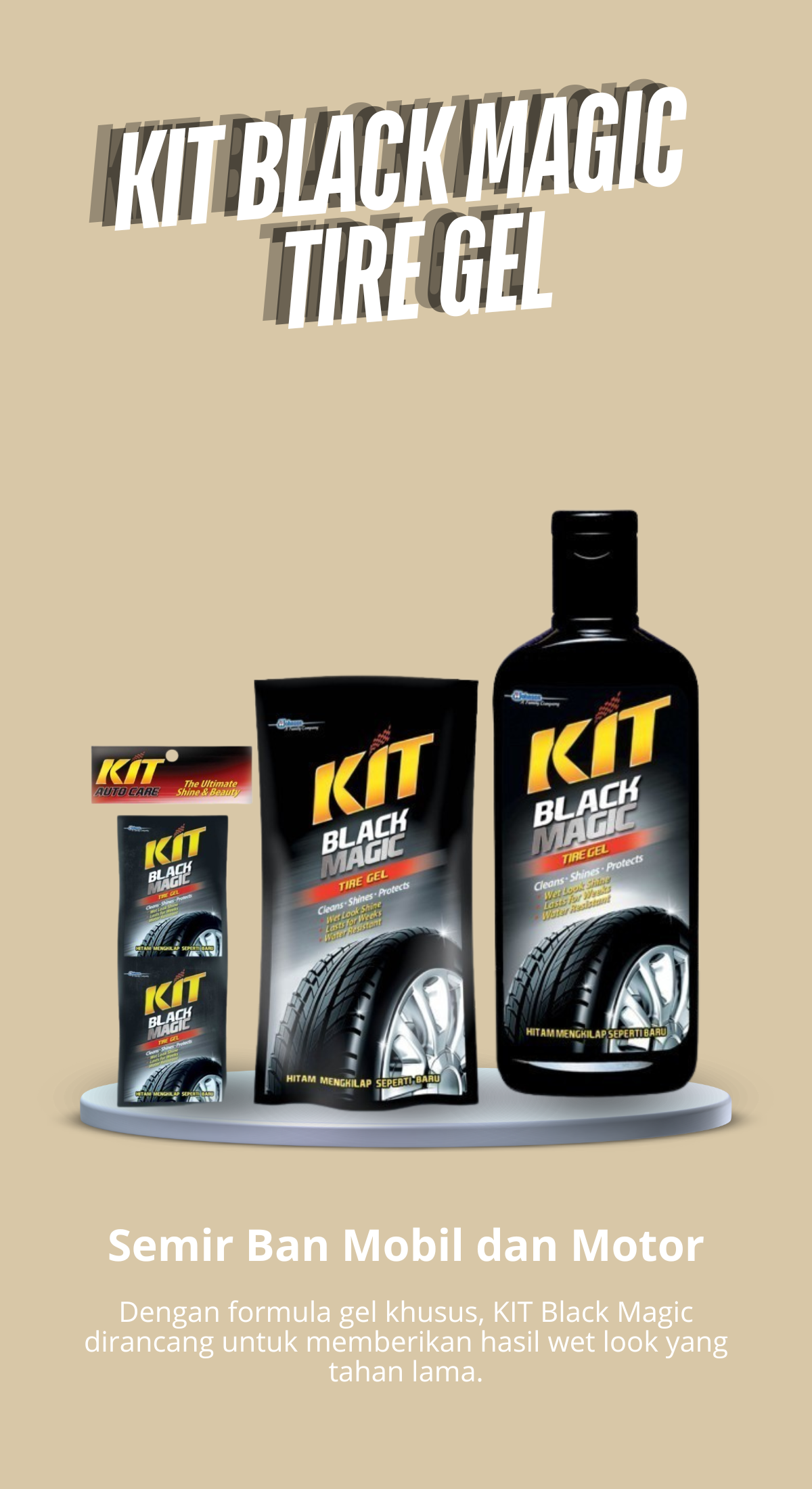 Jual KIT Black Magic Tire Gel Pouch 180ml - Semir Ban Hitam Mengkilap ...