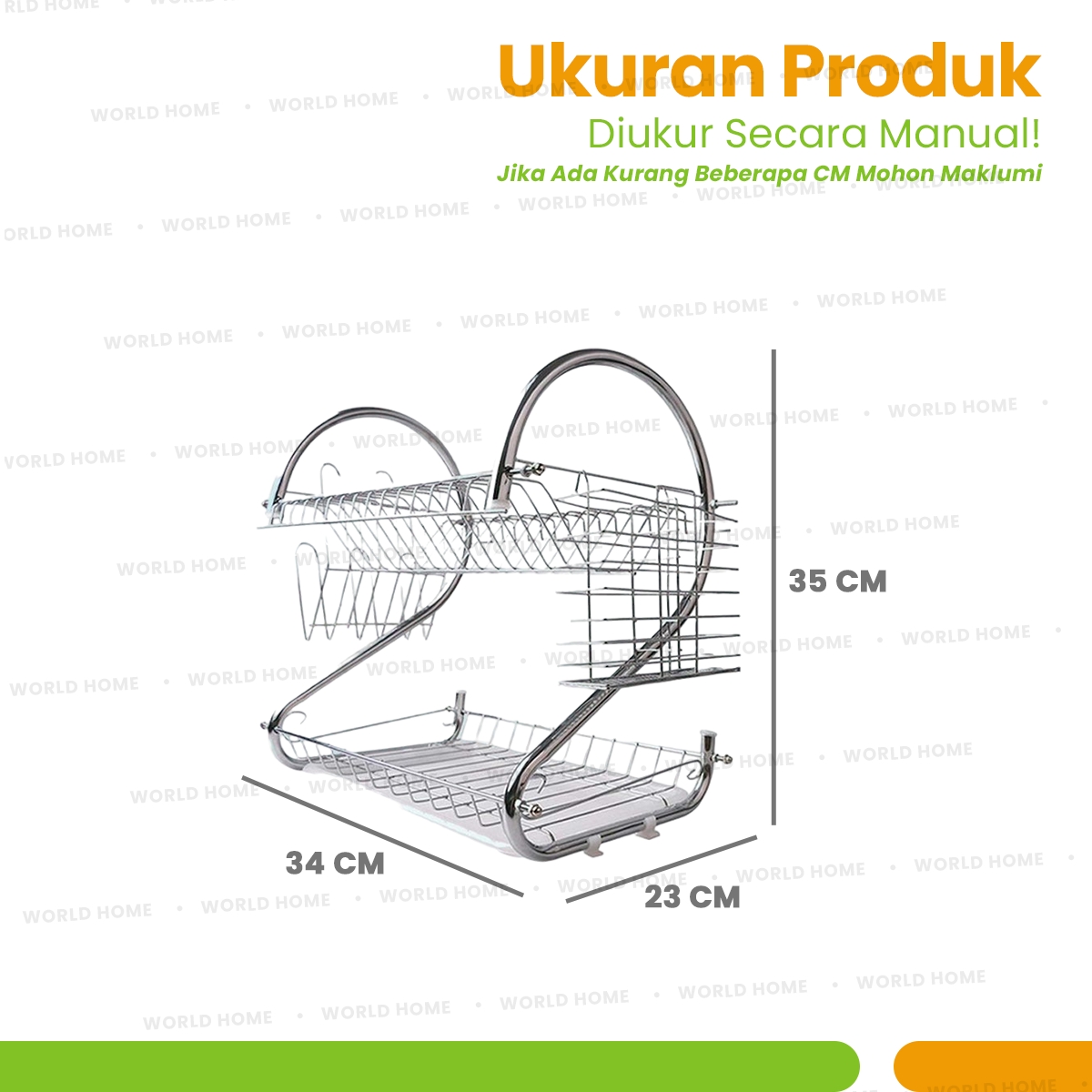 Jual World Home Rak Piring Stainlees 2 Tingkat Rak Piring Minimalis Rak ...