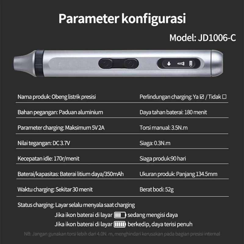 Jual Obeng Elektrik Presisi Set Silent Dan Tahan Lama Type-C Fast ...