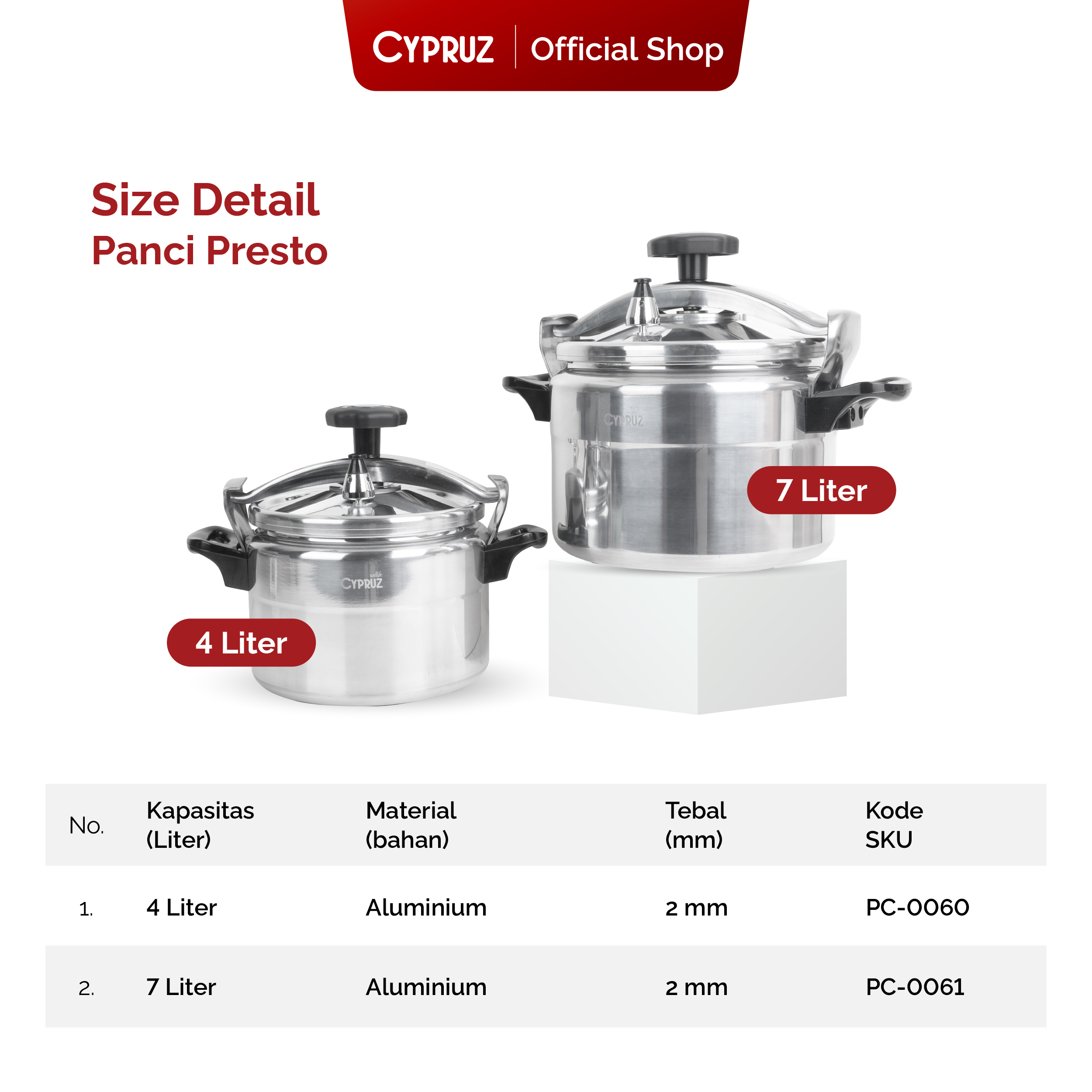 Jual Cypruz Panci Presto Jumbo Pressure Cooker Multifungsi Top Handle | Shopee Indonesia