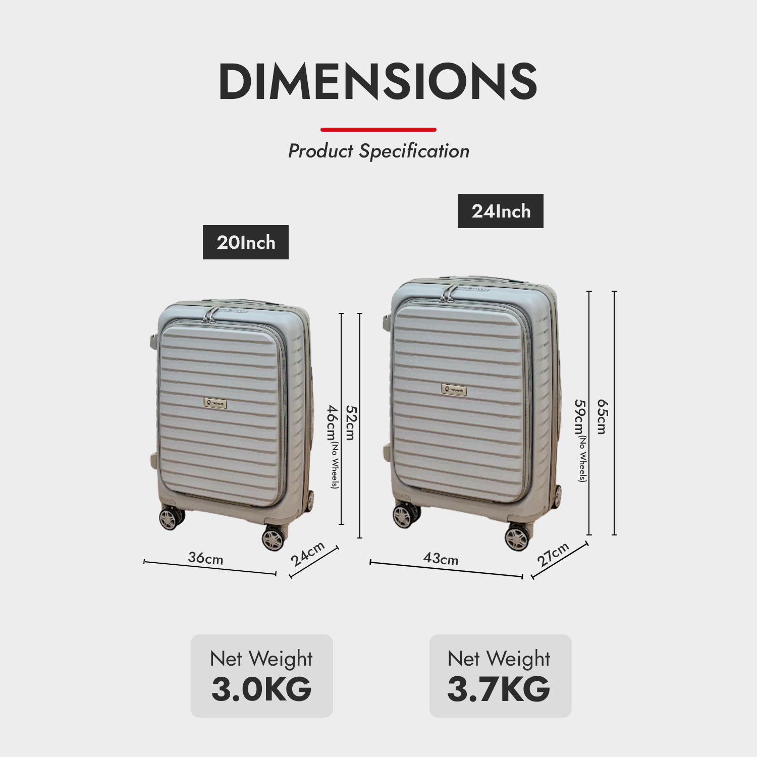 Jual [NEW ARRIVAL] Roaming Koper Laptop Kabin & Bagasi Front Load Size ...