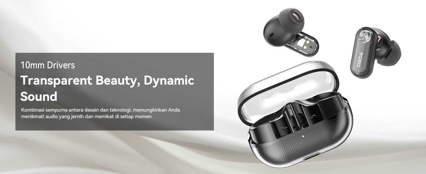 Jual (New launch)Tozo AEROSOUND3 Smart 6 mics Hybrid ANC + AI 4 Mics ENC wireless earbuds Clear ...