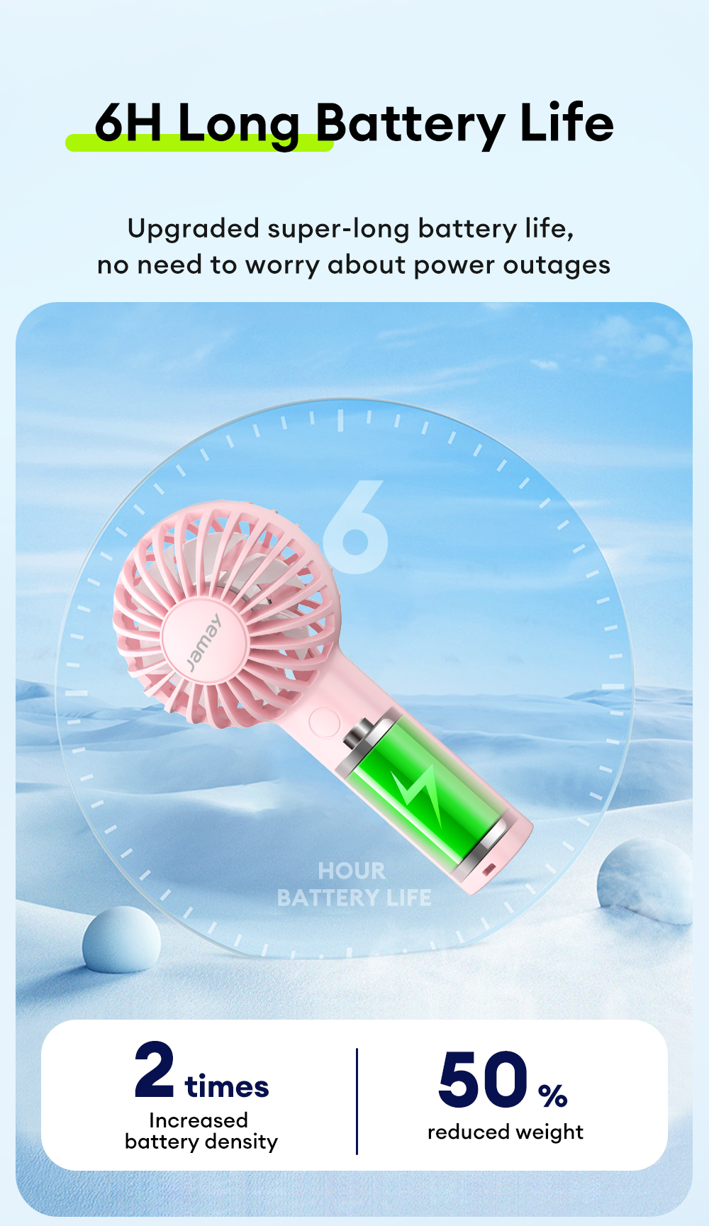 Jual Jamay Mini Kipas Angin Rechargeable Portable Cute Small Hand Fan ...