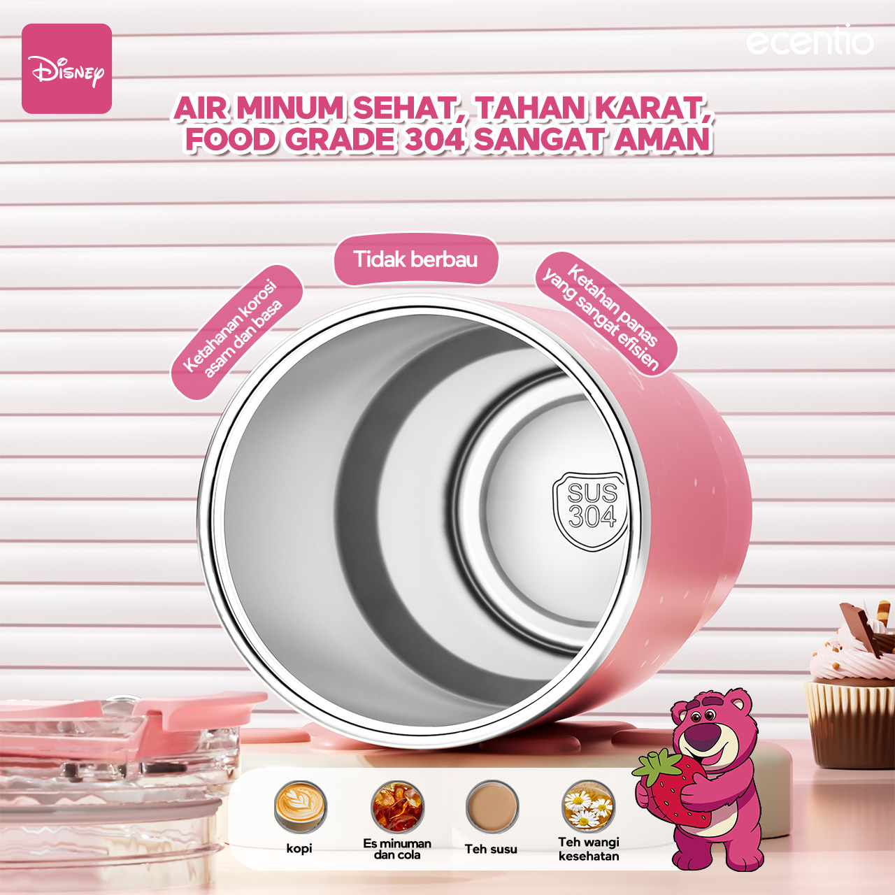 Jual [ORI] ecentio X Toy story tumbler Stainless Vacuum 900ml Disney ...