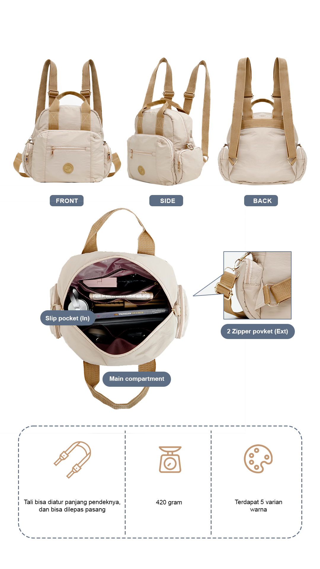 Jual Hody - Tas Ransel Wanita Backpack Korean Style Tas Wanita Ransel ...