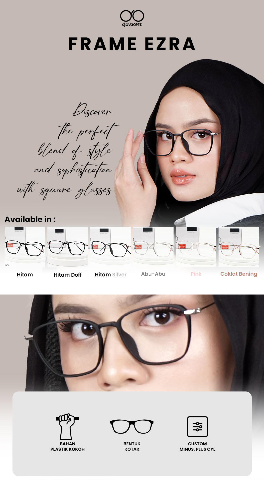 Jual DJAVA OPTIK - Frame Ezra - Kacamata Photocromic Korea Plastik Titanium | Shopee Indonesia