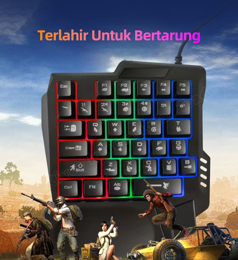 Jual YLV Keyboard Gaming Mechanical Mini PUBG Wired Mouse Set for PC ...