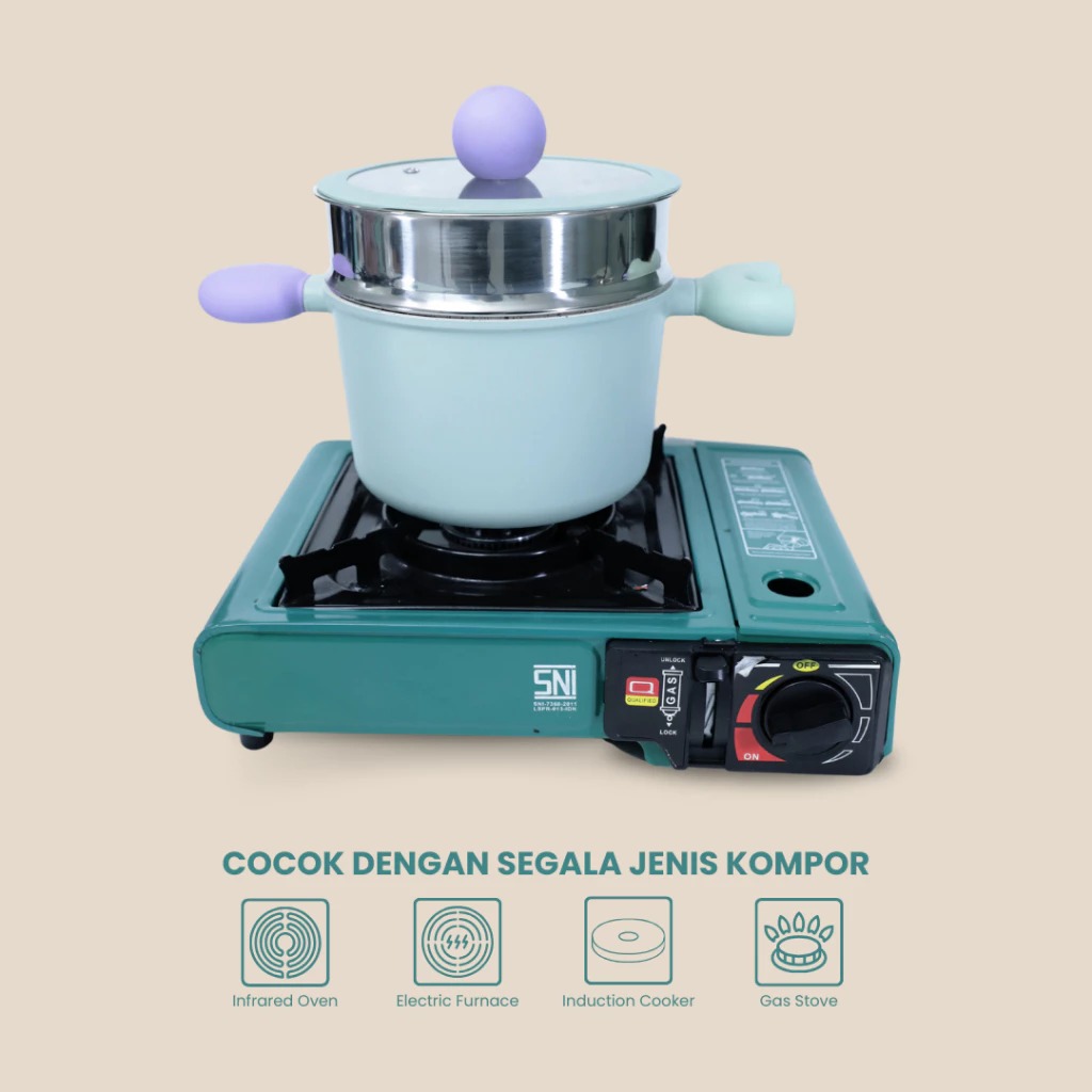 Jual JOYCOOK x FUNNYCOOK Korean Steamer Pan Panci Susu Kukus Set ...