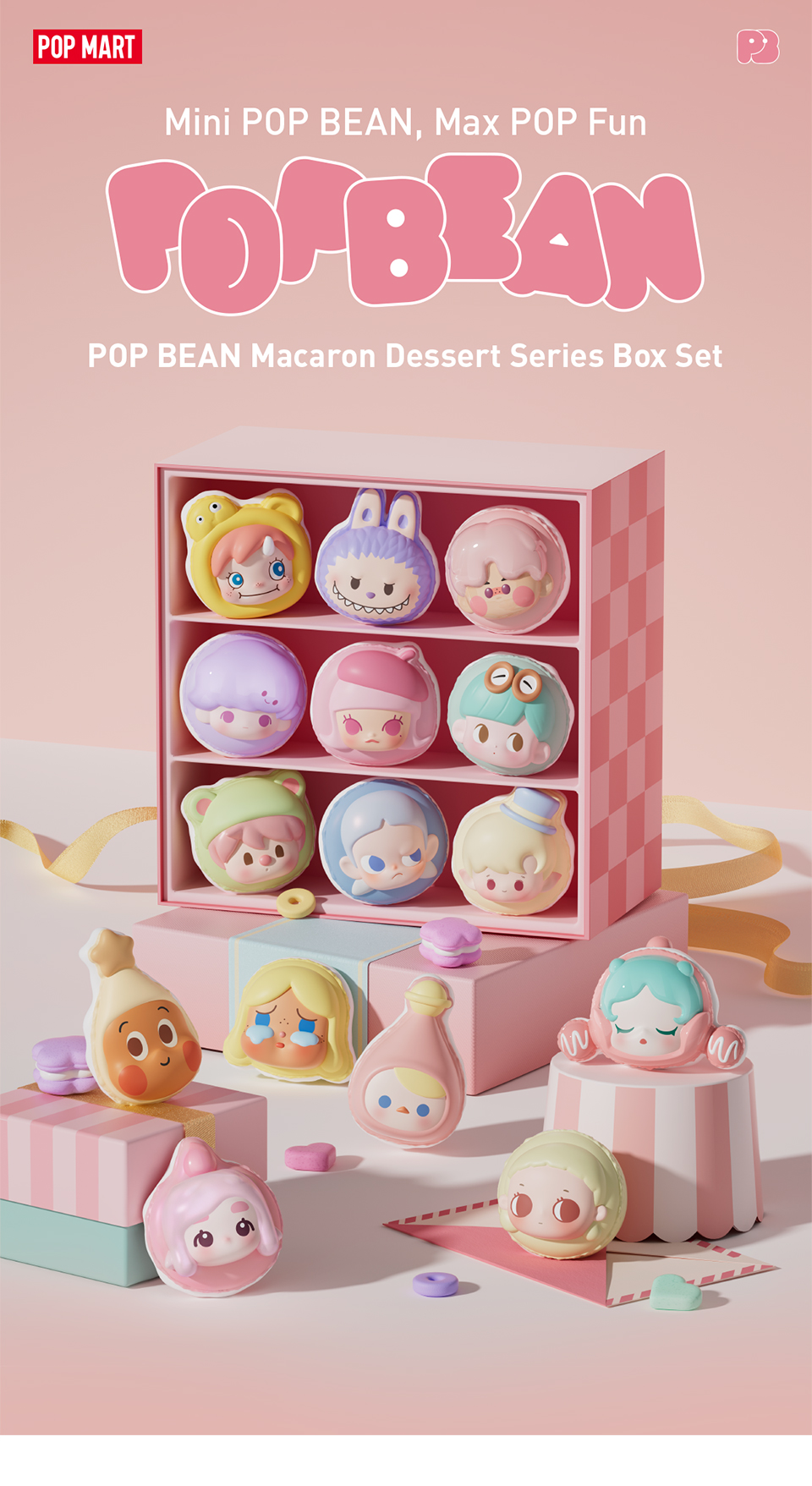 Jual POP MART POP BEAN Macaron Dessert Series Box Set Action Figure ...