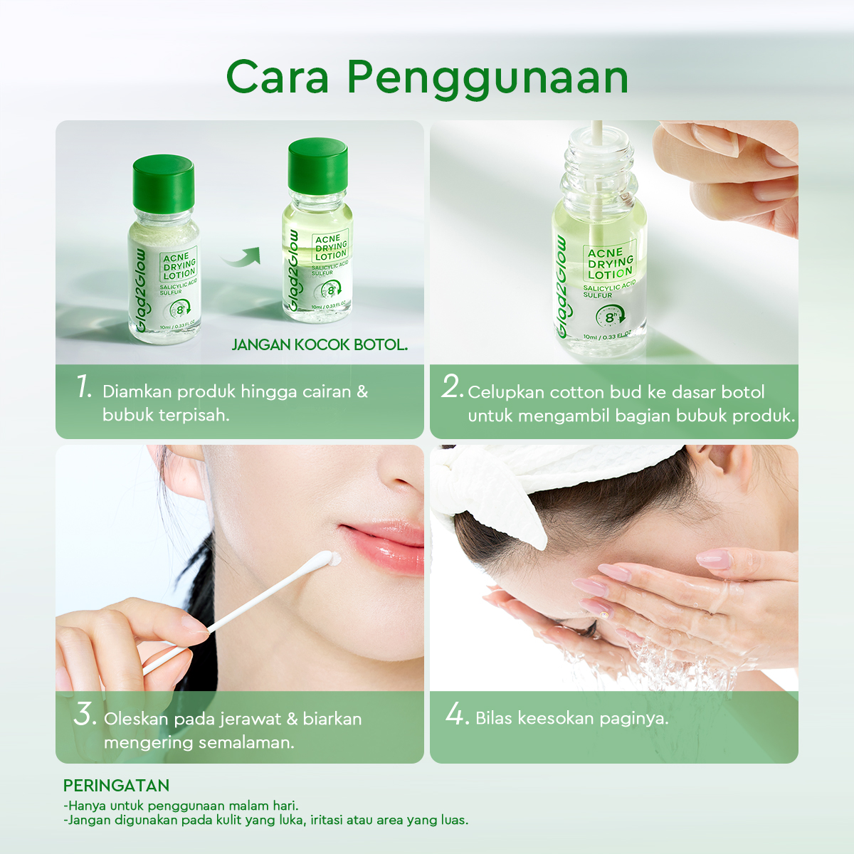 Jual GLAD2GLOW Acne Drying Lotion Mengeringkan Jerawat 8 Jam Dengan ...