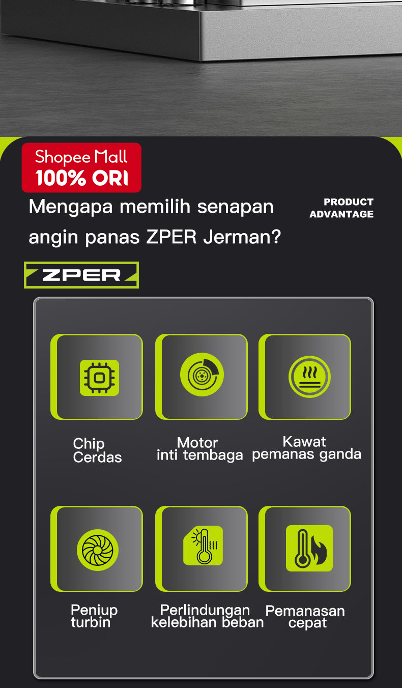 Jual ZPER 2000W Hot Air Gun 220V Hotgun Pemanas Heatgun Alat Pemanas ...