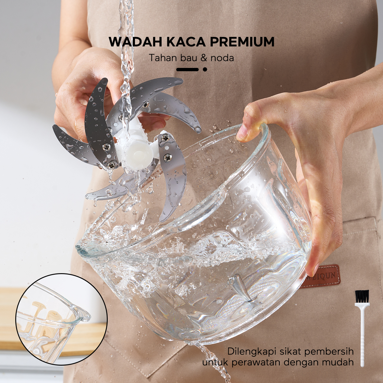 Jual ecentio chopper blender kaca Layar LED 2L 6 Mata Pisau food grade ...