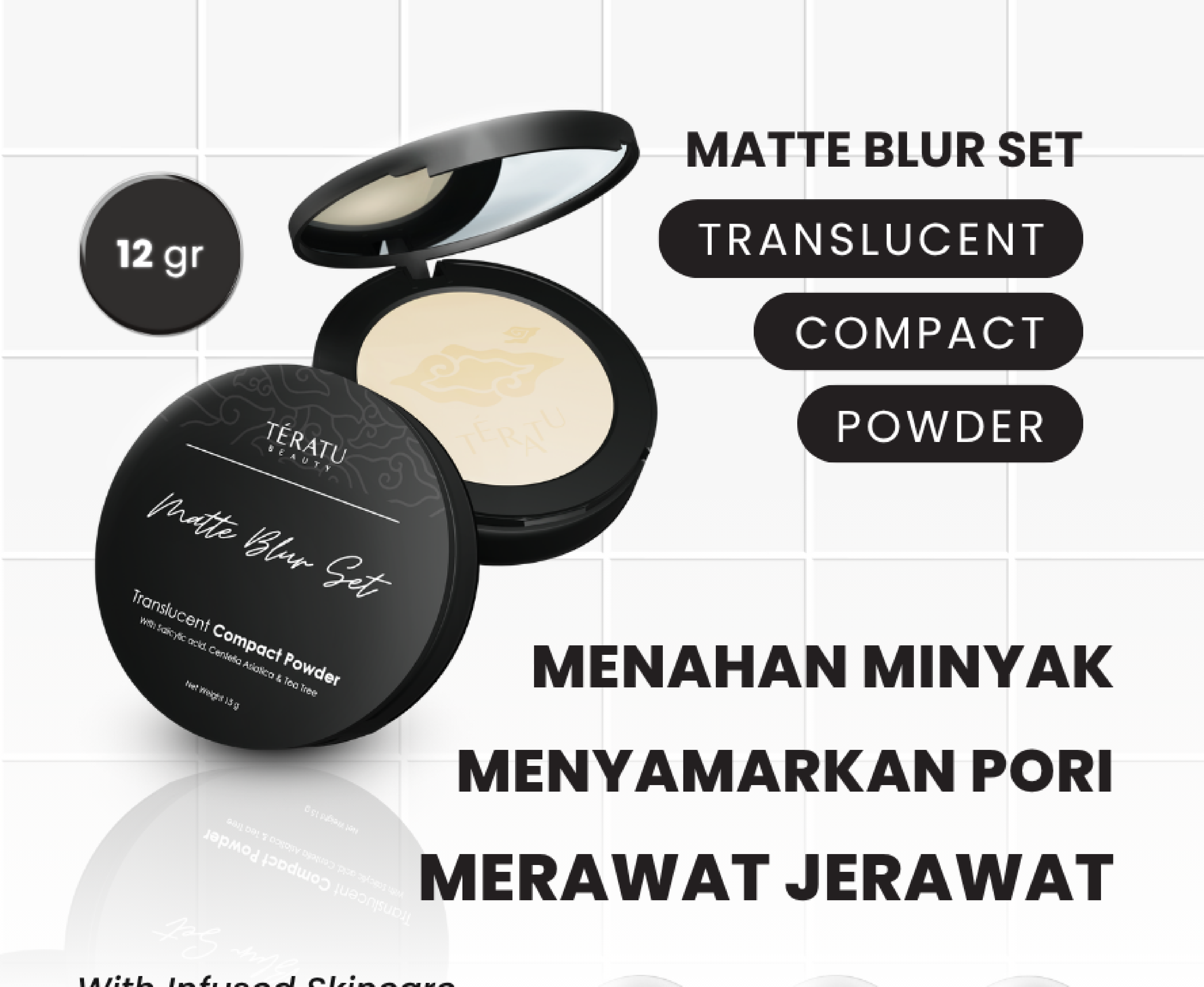 Jual TERATU BEAUTY Matte Blur Set Translucent Compact Powder - 12 gr ...