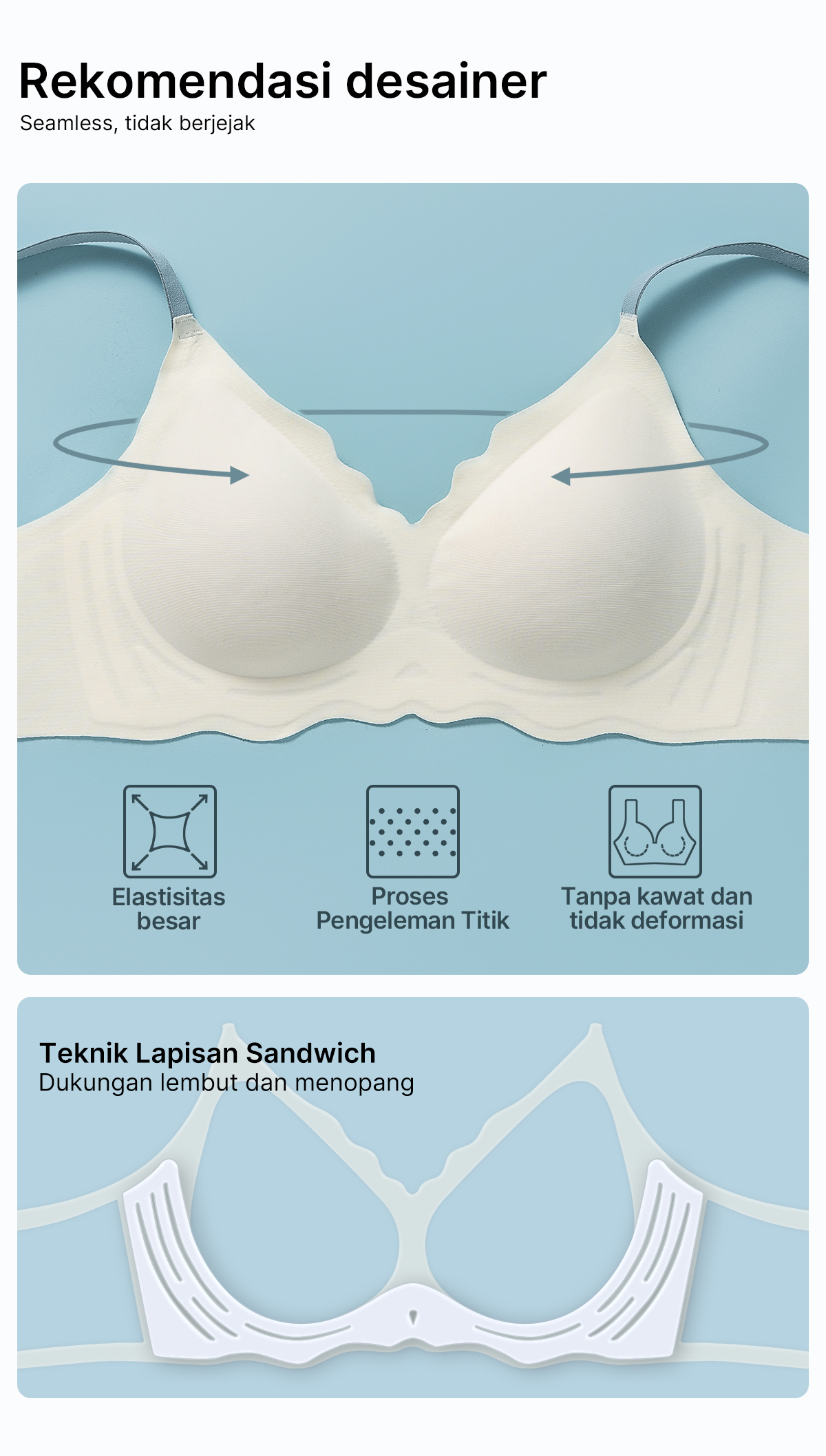 Jual GRENEY-Gbras-Paket bra (3PCS) Bra Gelombang Gesper 2 Push Up Bra ...