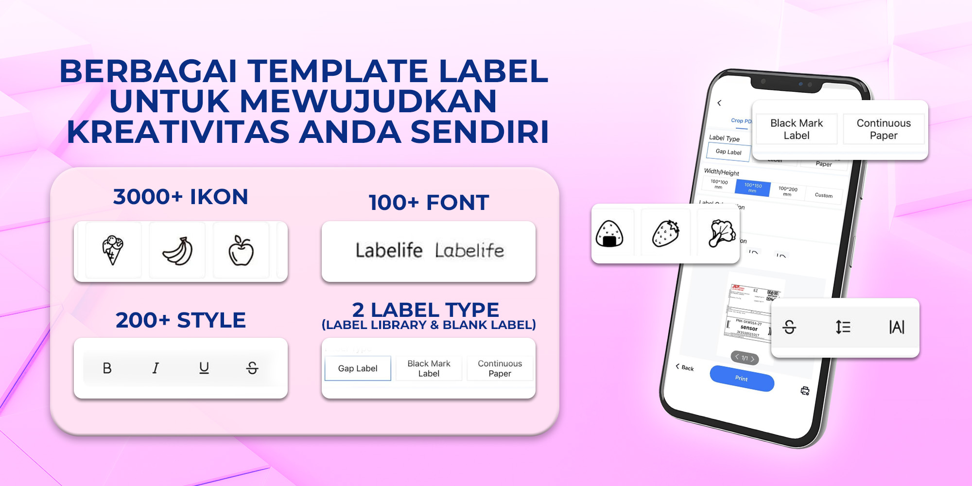 Jual AIMO D520 PRINTER BLUETOOTH PORTABLE PRINTER BARCODE THERMAL RESI ...