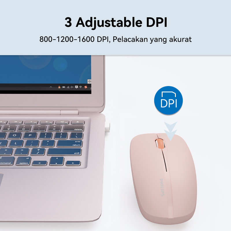 Jual Philips Mouse Dual Mode Wireless + Bluetooth Silent Clicks 1600 ...