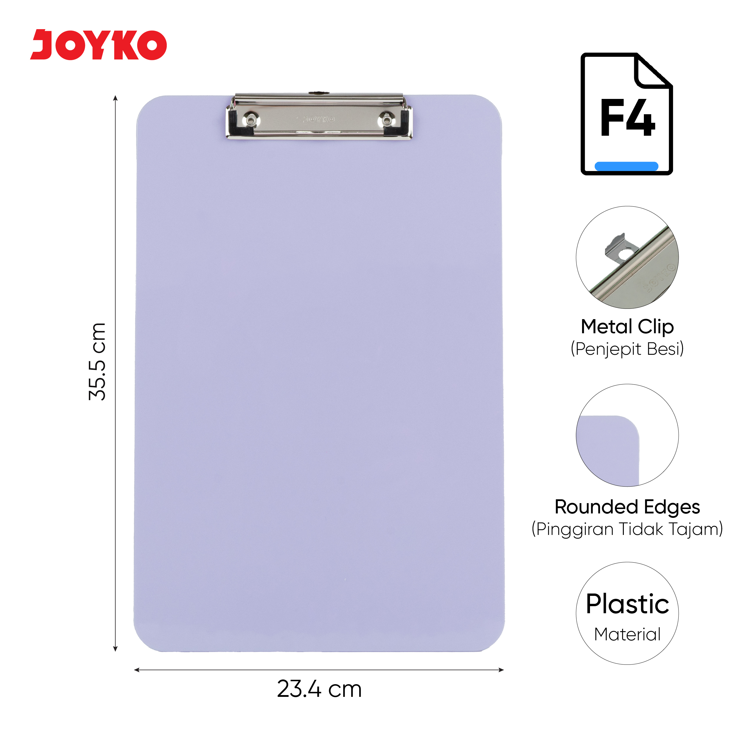 Jual Clipboard Papan Jalan Alas Ujian Joyko CLB-69 F4 | Shopee Indonesia