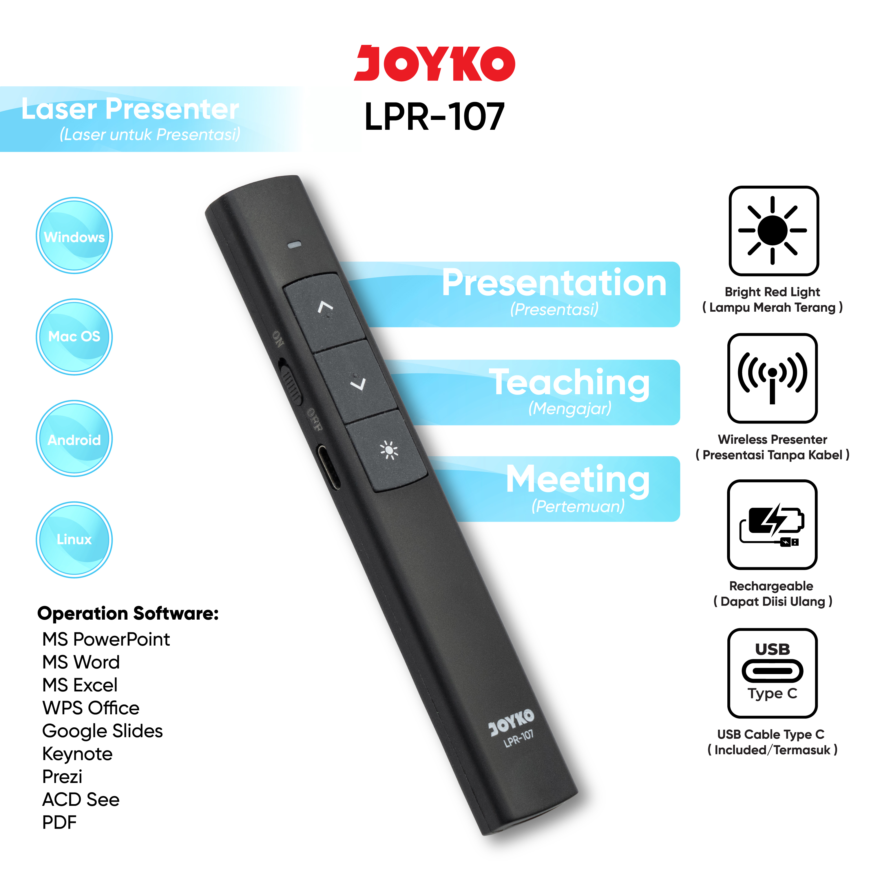 Jual Laser Presenter Laser untuk Presentasi Joyko LPR-107 | Shopee Indonesia