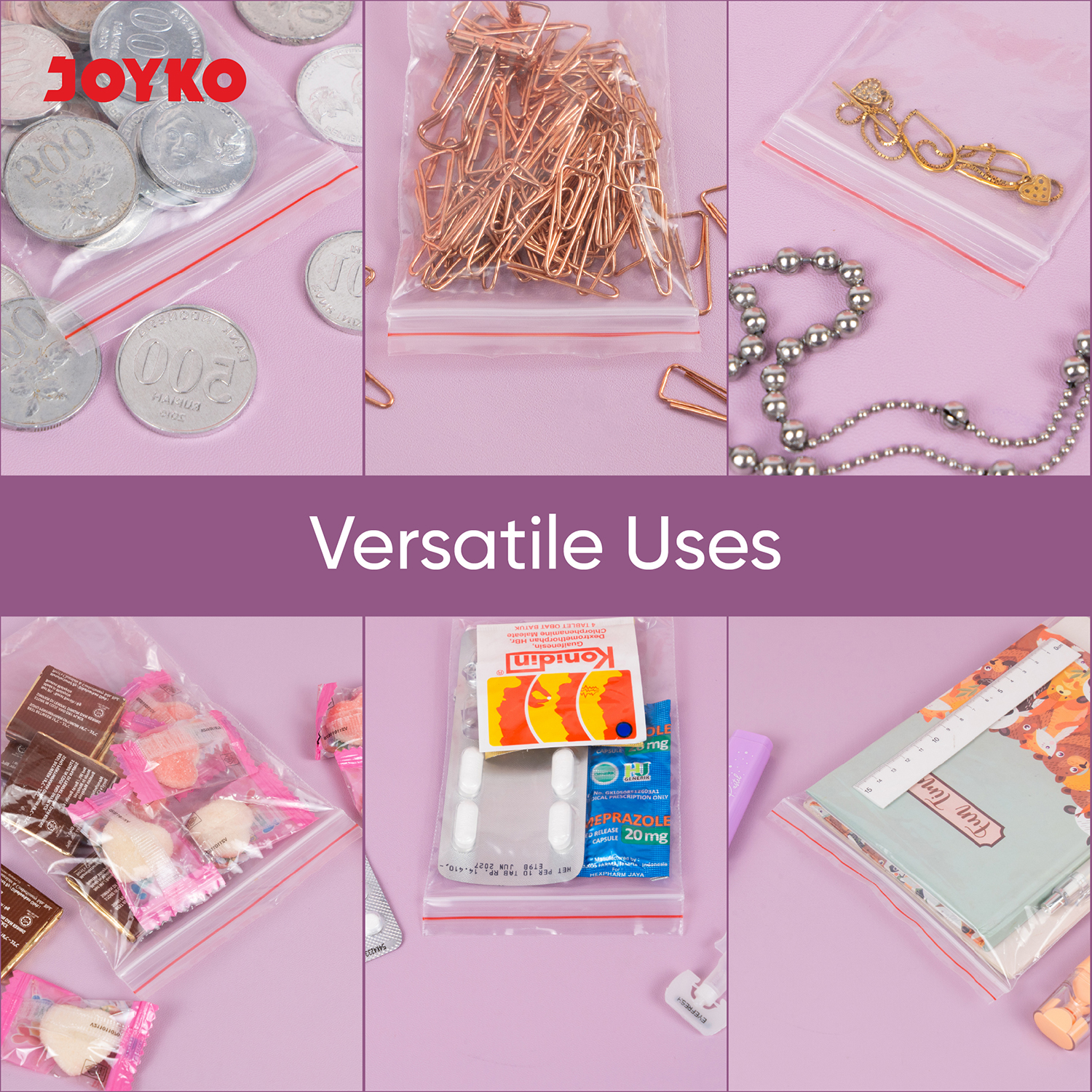 Jual Plastik Klip Resealable Bag RSB-100 Joyko 4X6~12X20 | Shopee Indonesia