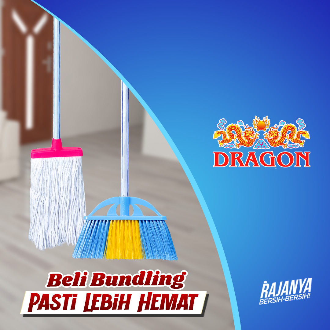 Jual DRAGON Bundling : Cleaning Kit Low ( Sapu Taiwan Warna + Mop Pel ...