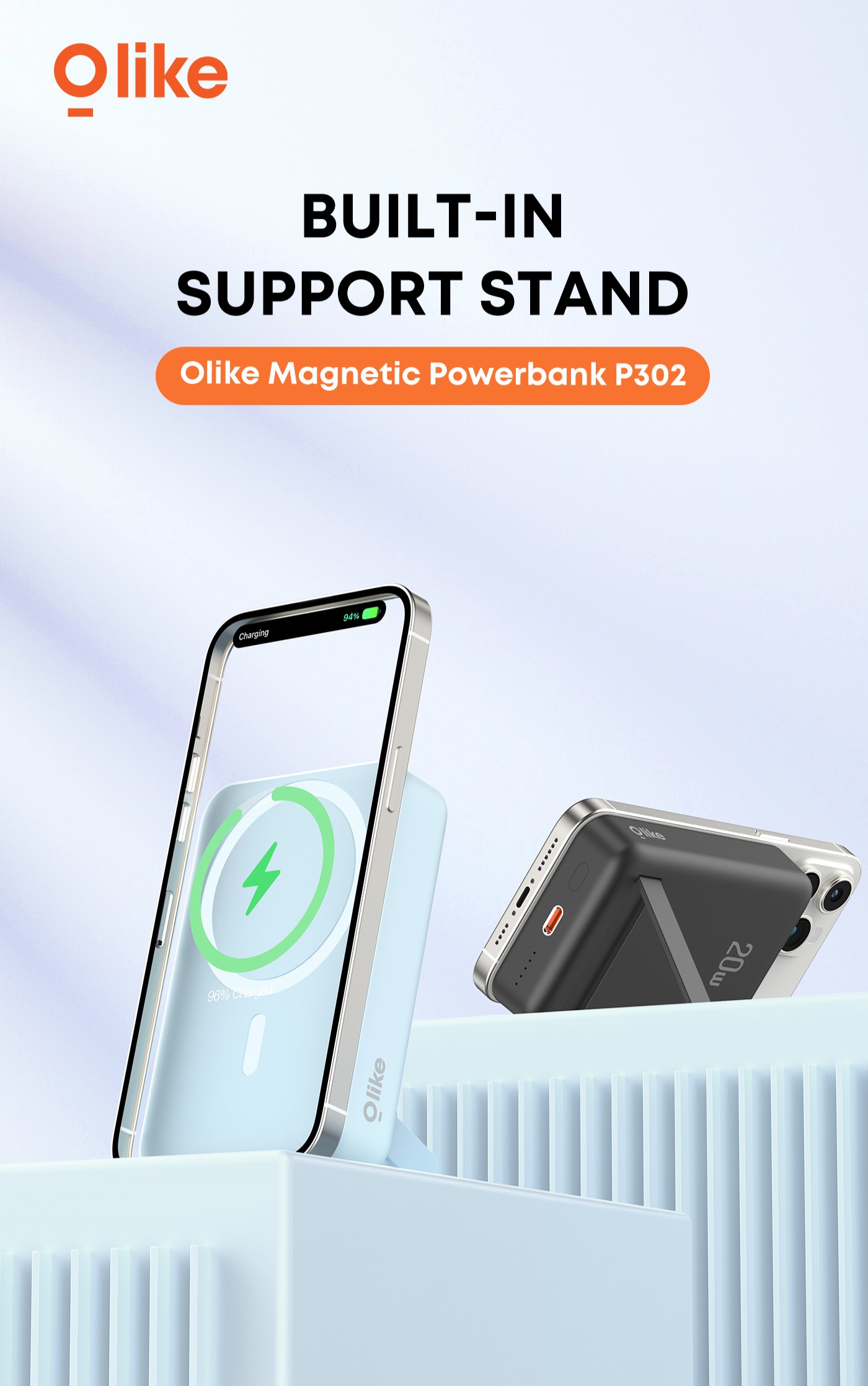 Jual OLIKE Powerbank P302 Magnetic Wireless Quick Charge 10000mAh ...