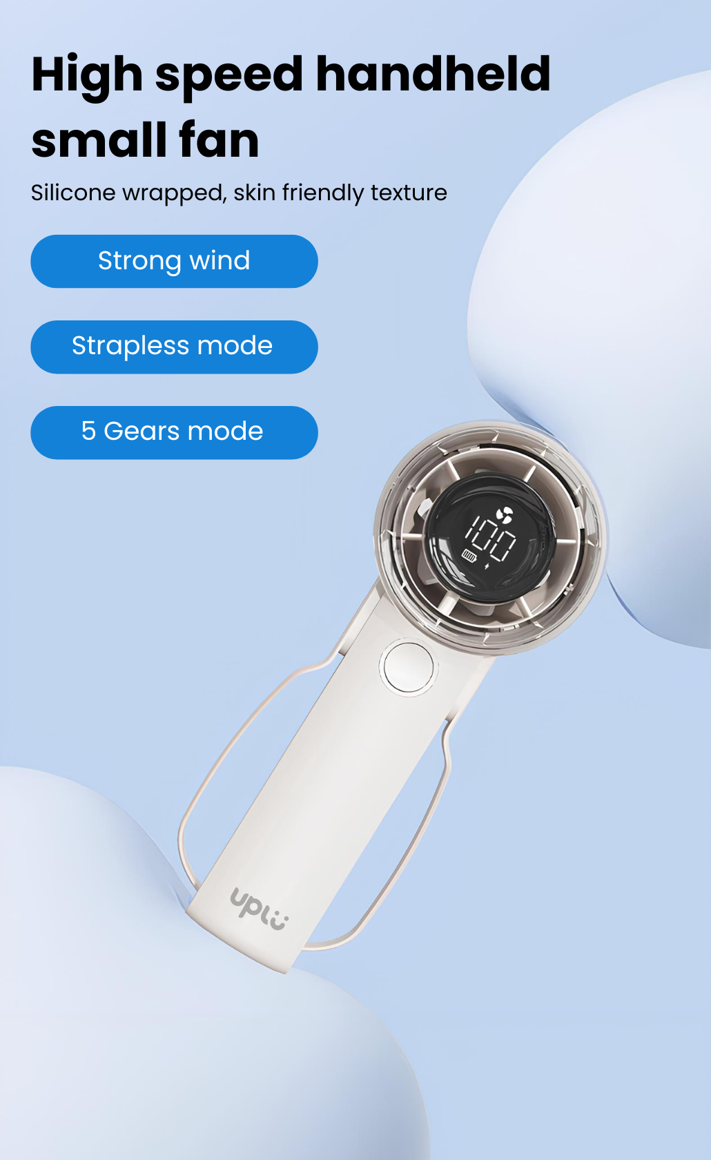 Jual UPLU Fan01 Kipas Angin Mini USB Turbo Portable 3000mAh Handheld ...