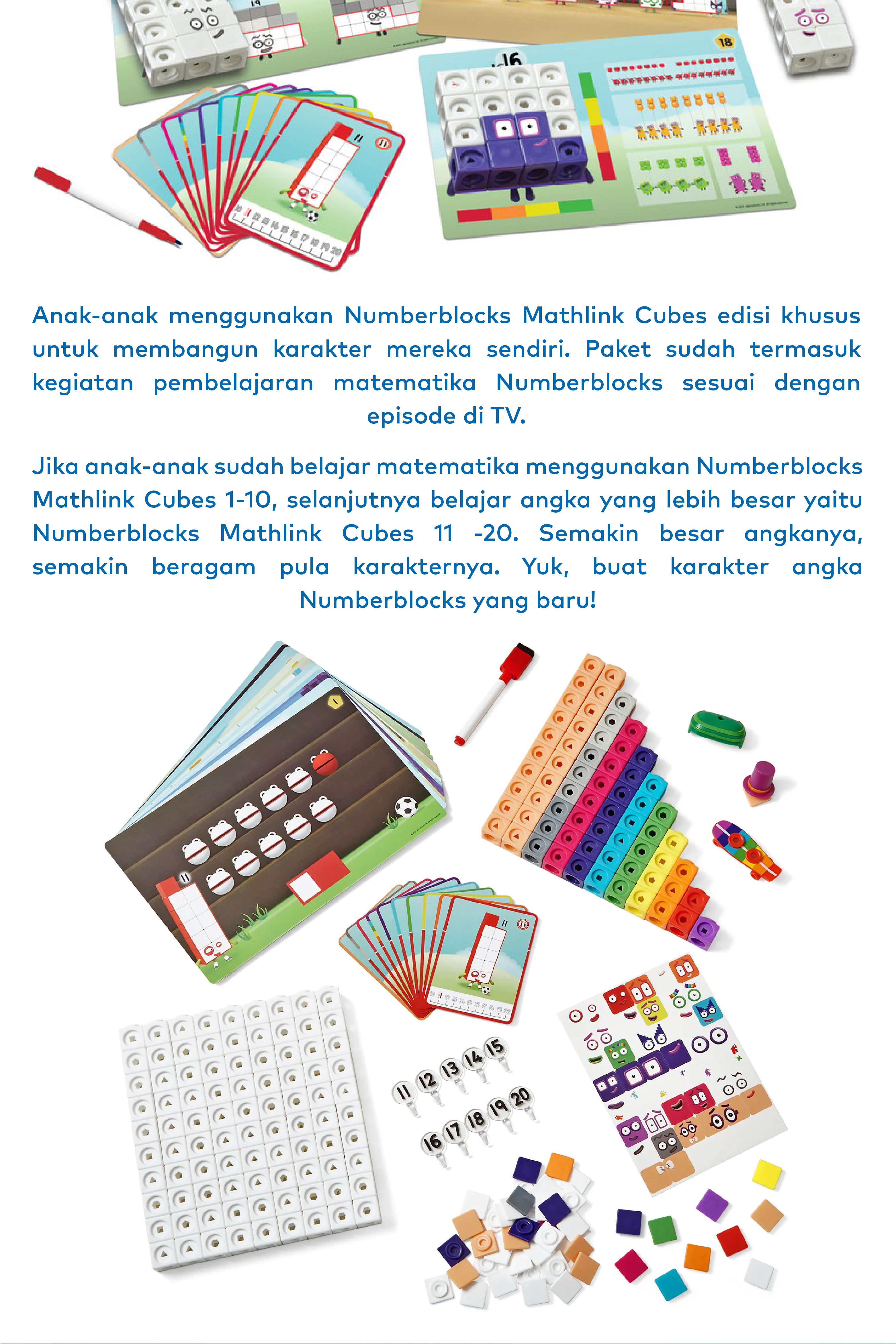 Jual Hand2Mind - Numberblocks MathLink Cubes 11–20 Activity Set ...