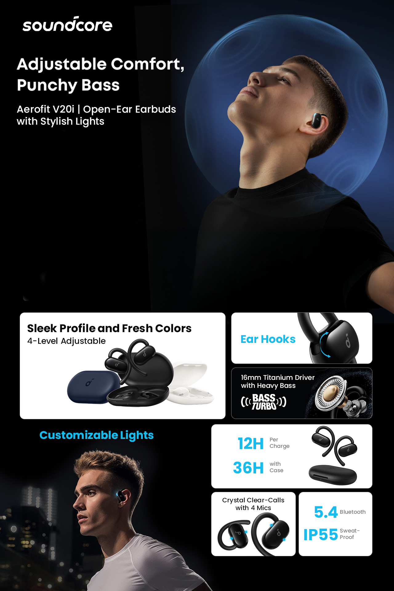 Jual Soundcore by Anker AeroFit V20i OWS Open-Ear Headphones Adjustable ...