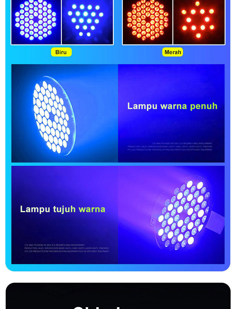 Jual Kaiy 3W 54 lampu panggung led par full colour moving bead beam ...
