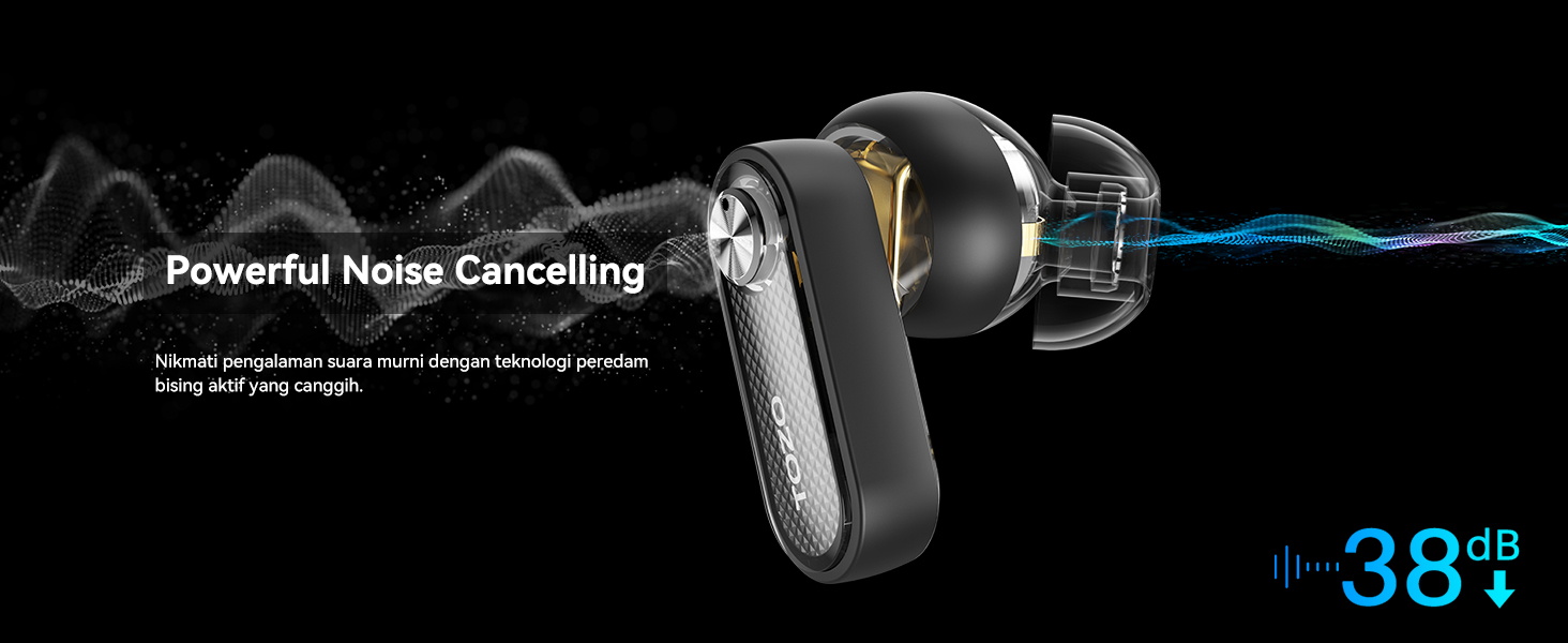 Jual (New launch)Tozo AEROSOUND3 Smart 6 mics Hybrid ANC + AI 4 Mics ENC wireless earbuds Clear ...