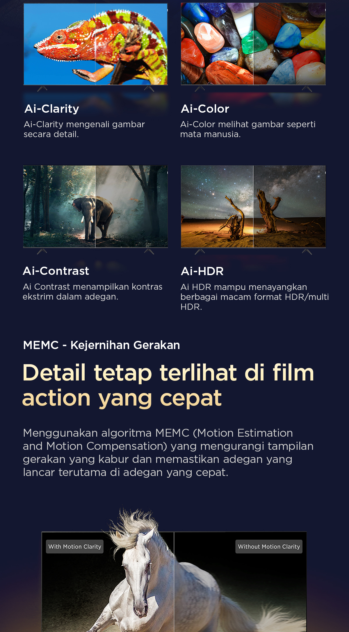 Jual TCL AI 4K Google TV 43 inch V6C - AiPQ Processor - MEMC - HDR 10 - HVA Panel - Multiple Eye ...