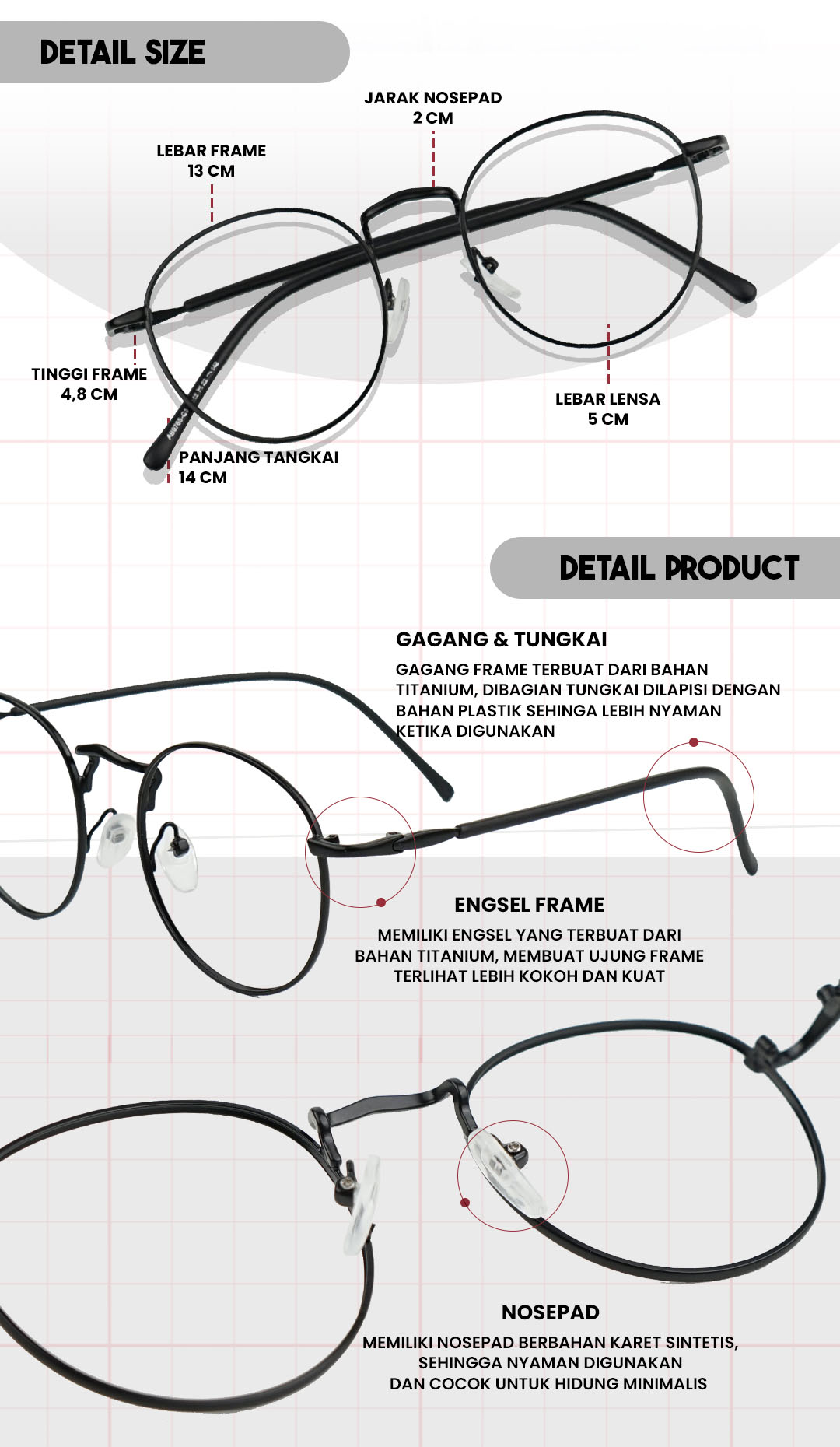 Jual DJAVA OPTIK - Frame Moza - Kacamata Photocromic Bulat Model Retro | Shopee Indonesia