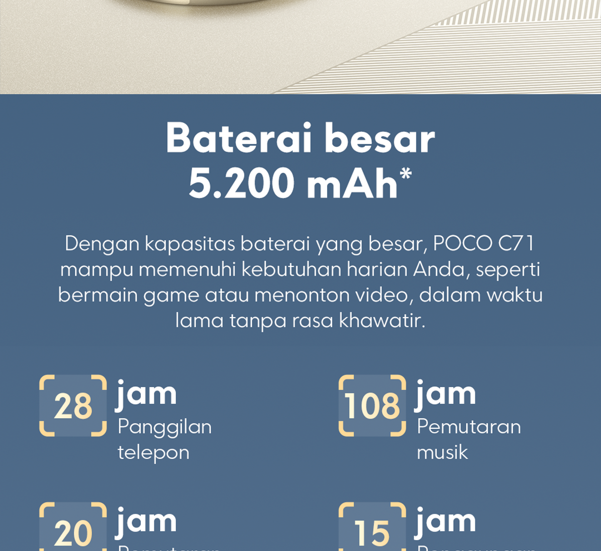 Jual POCO C71 (4+4GB/128GB) Performa Cadas | Layar Cadas 6.88" 120Hz | Baterai Cadas 5200mAh ...