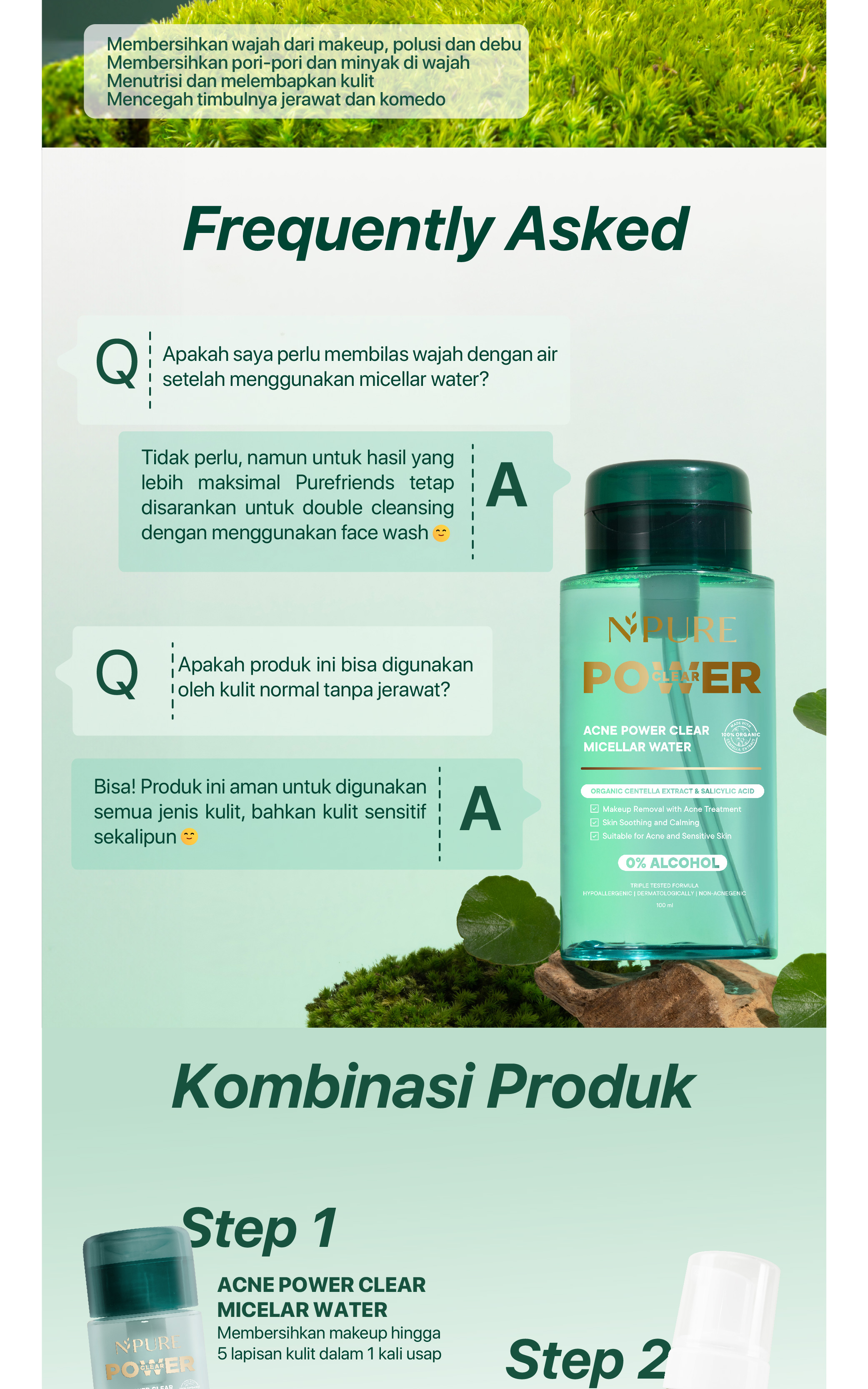 Jual NPURE Acne Power Clear Micellar Water 100ml / Micellar No Alcohol ...