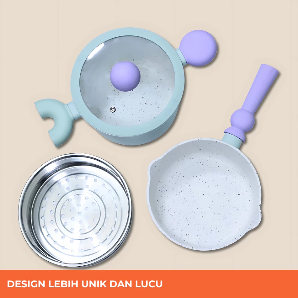 Jual JOYCOOK x FUNNYCOOK Korean Steamer Pan Panci Susu Kukus Set ...