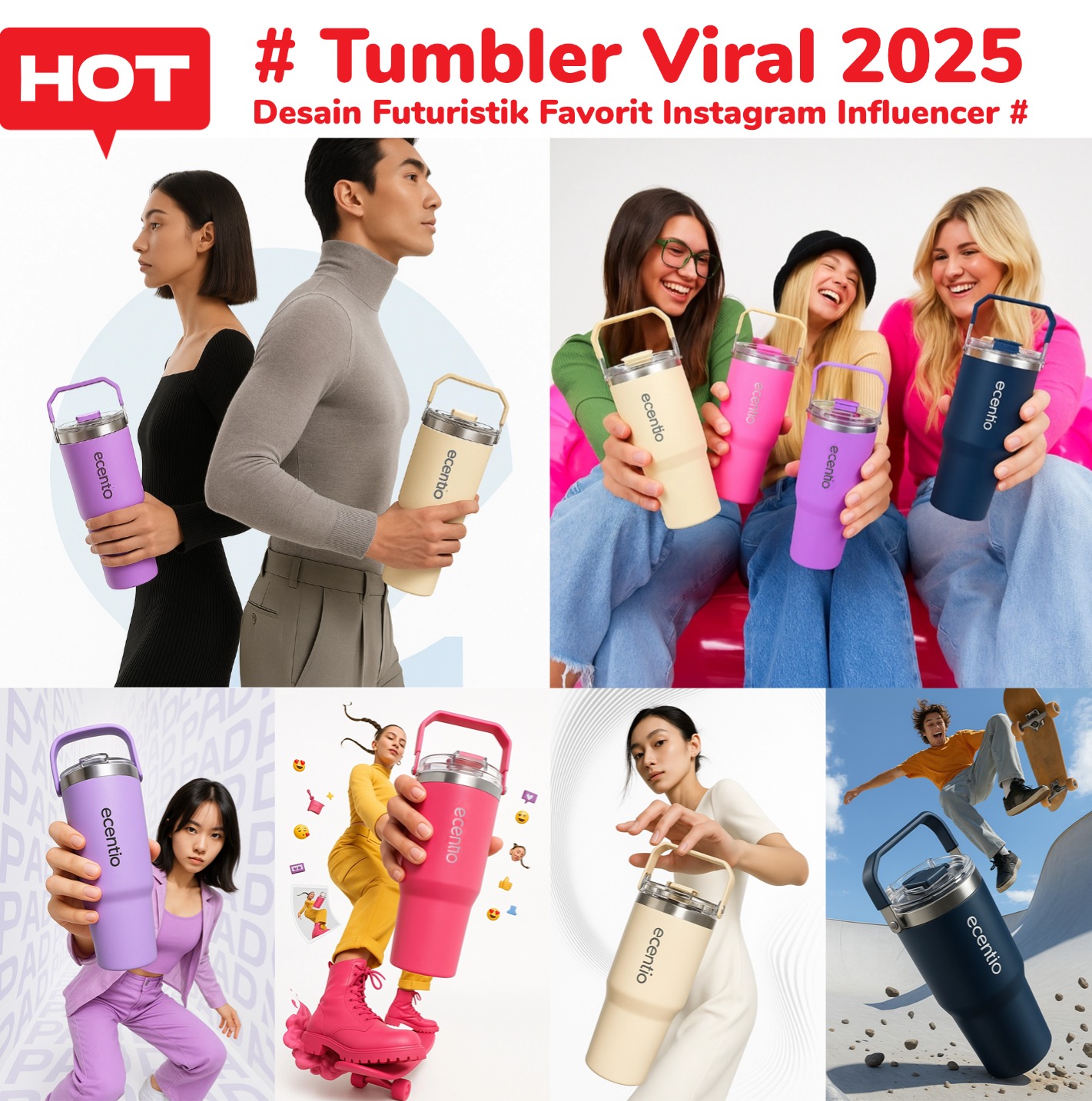 Jual [botol minum anak perempuan] ecentio tumbler Stainless Vacuum ...