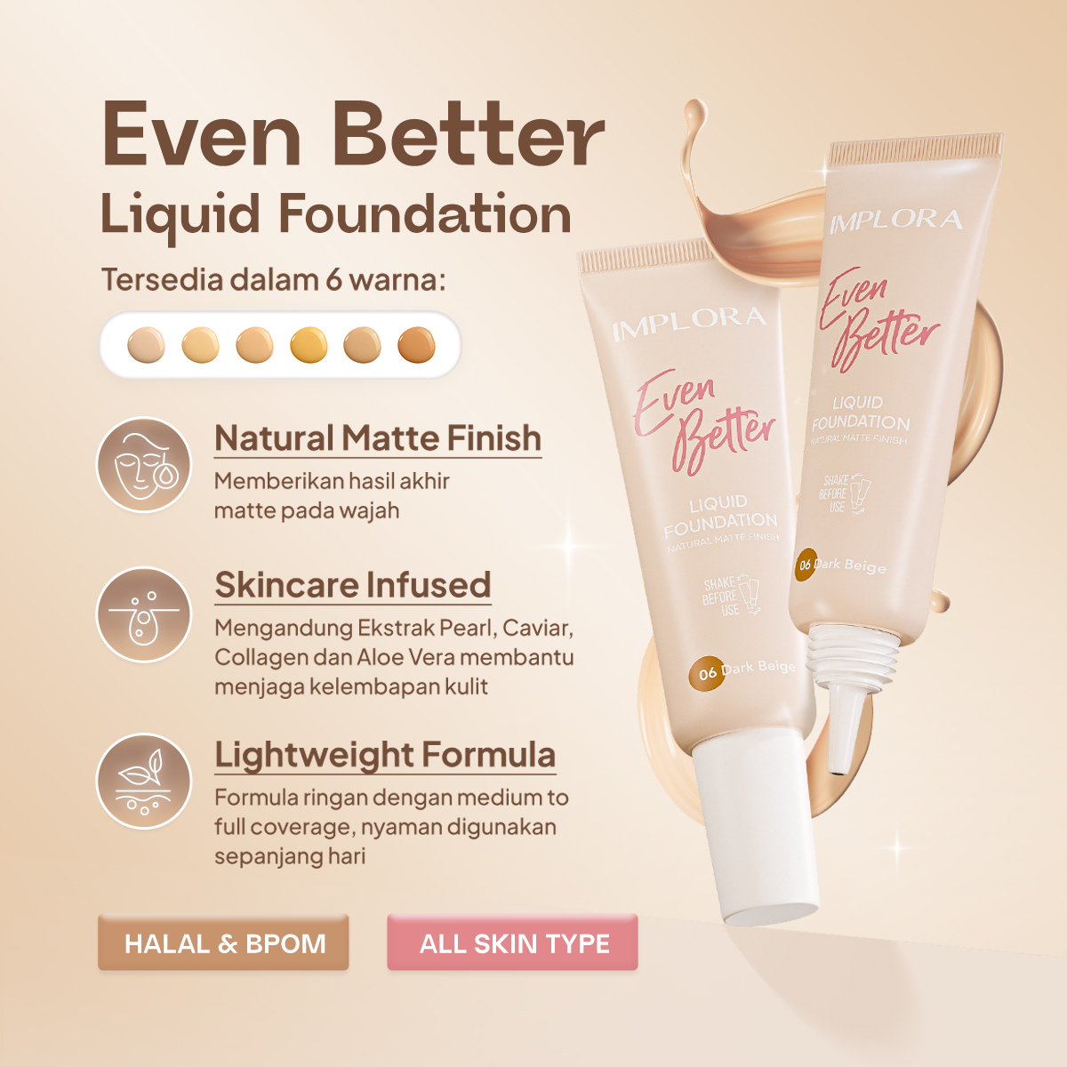 Jual Implora Even Better Liquid Foundation | Natural Cover | Lightening ...