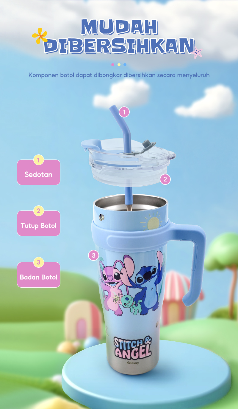Jual 【OHSOME x Disney】-Thermos Water Bottle Stitch Disney Series Botol ...