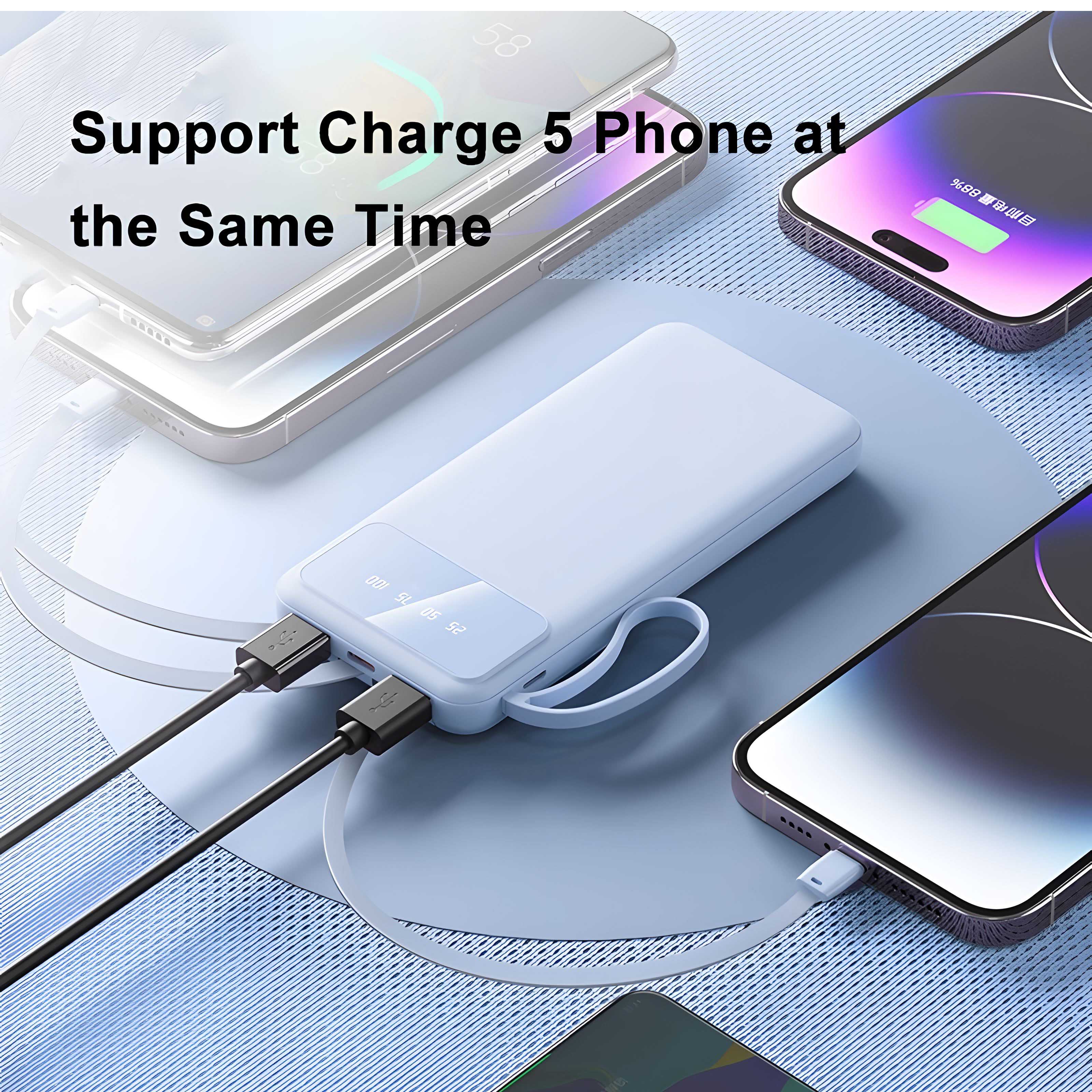 Jual HZSUM LENTIVEN 30000mAh Powerbank Mini Fast Charging 4 KABEL ...