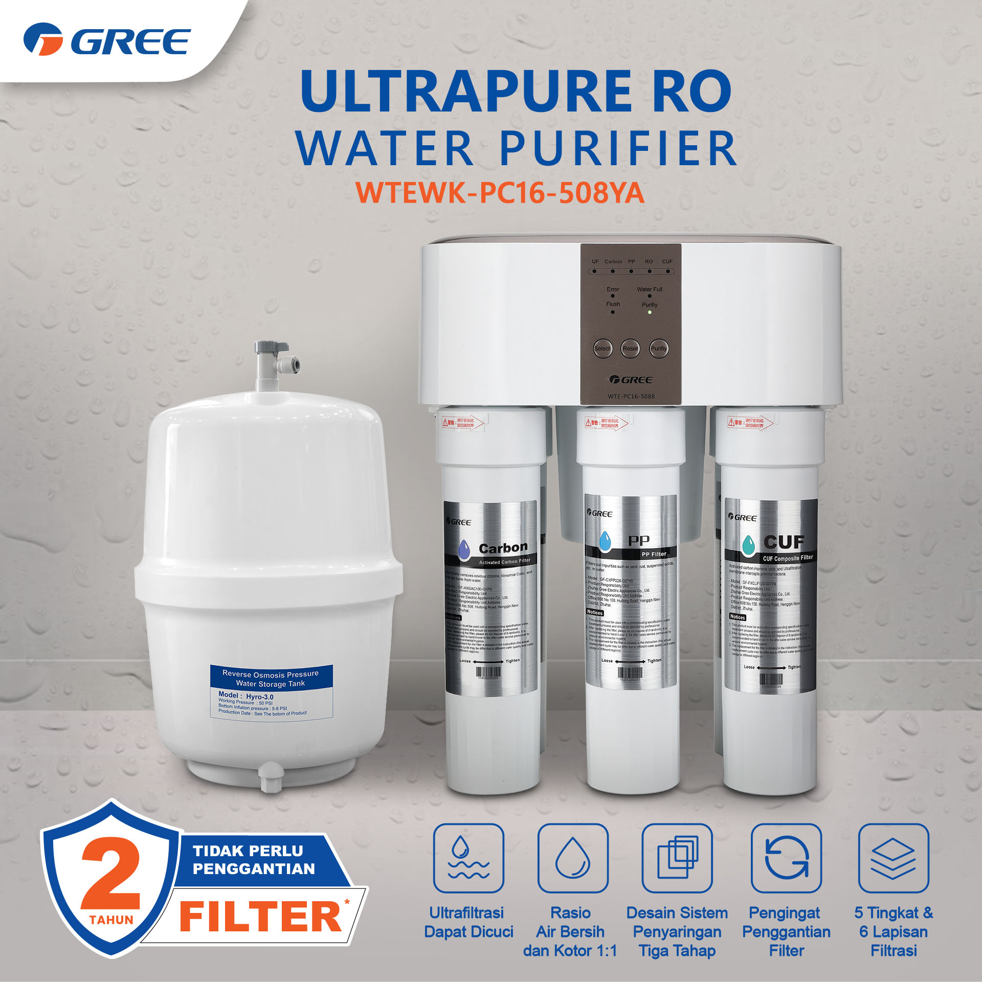 Jual Gree Water Purification System - GREE UltraPure RO Water Purifier ...
