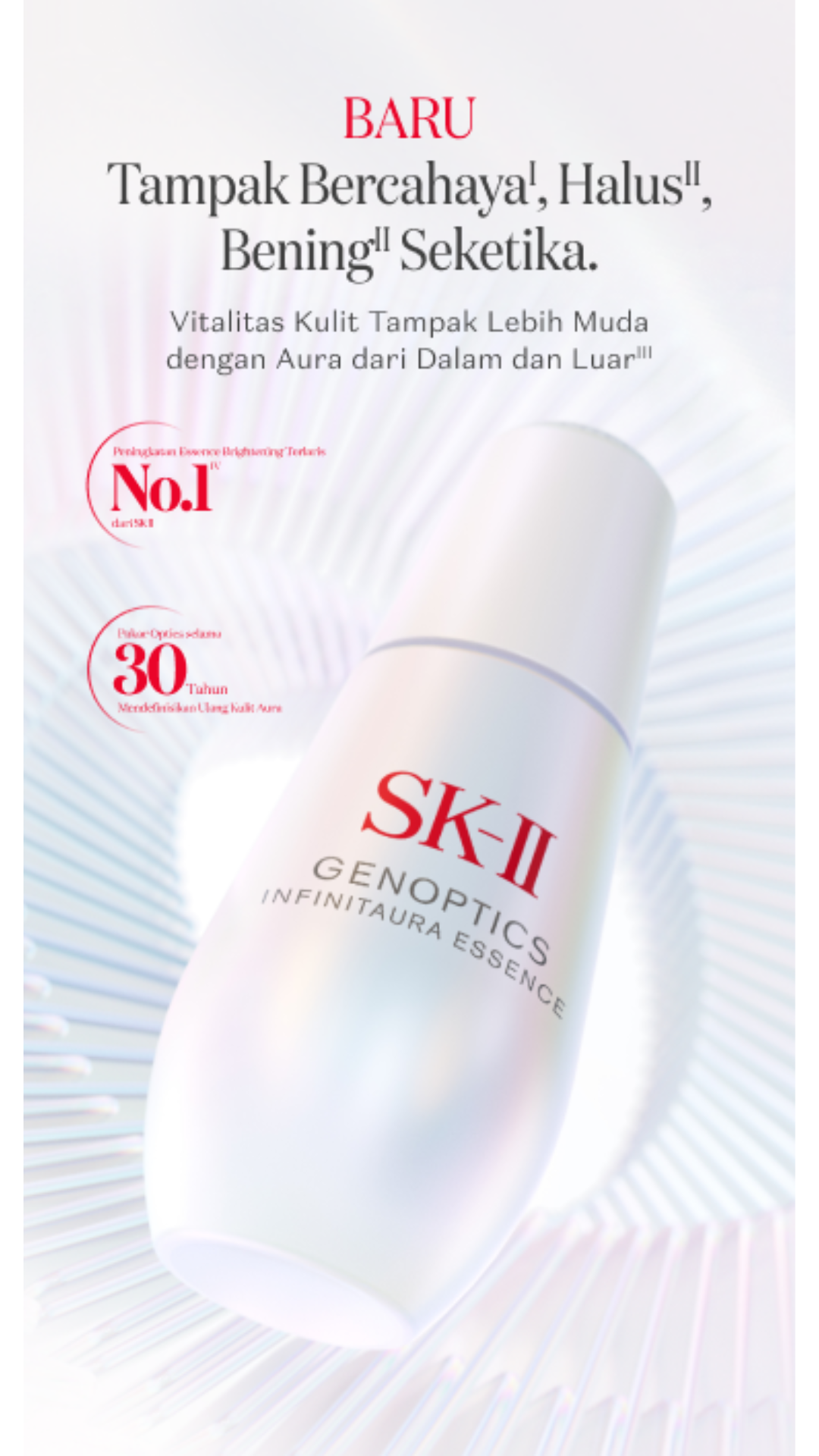 Jual SK-II GenOptics InfinitAura Essence 75ml: Serum Essence Wajah Pencerah Kulit Kusam | Shopee ...